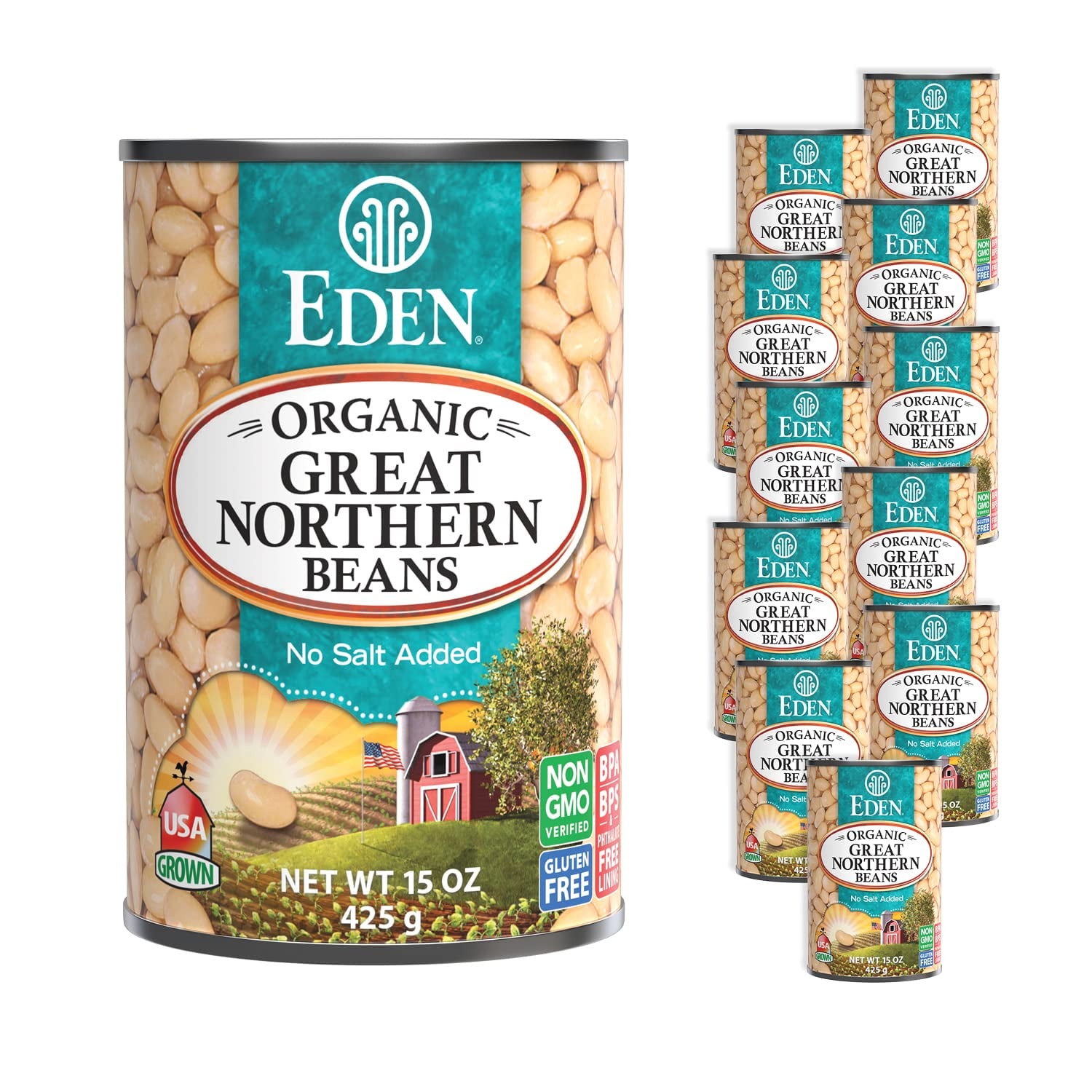 Eden Foods Great Northern Beans Organic - Case of 12 - 15 oz. - Walmart.com