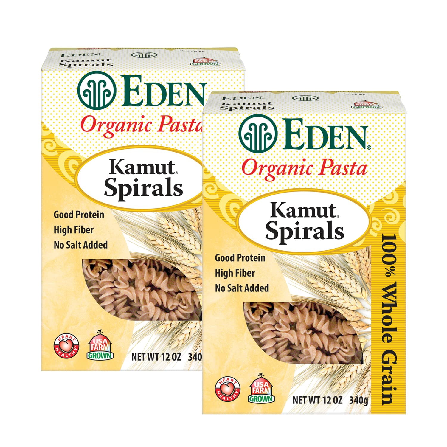 Eden Organic Kamut TWE5 Spirals, Fusilli, 100% Whole Grain, 12-Ounce (2 ...