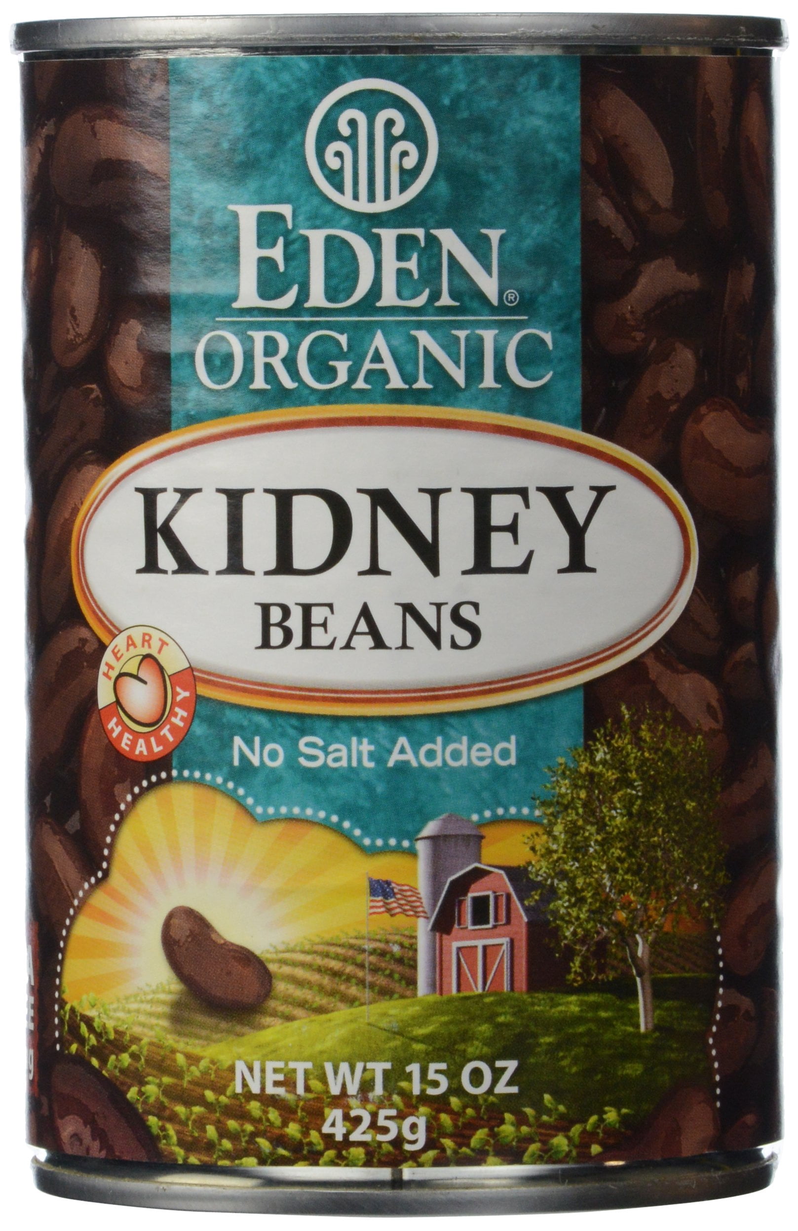 Eden Organic Red Kidney Beans, 15 NSD3 oz Can, No Salt Added, Non-GMO ...