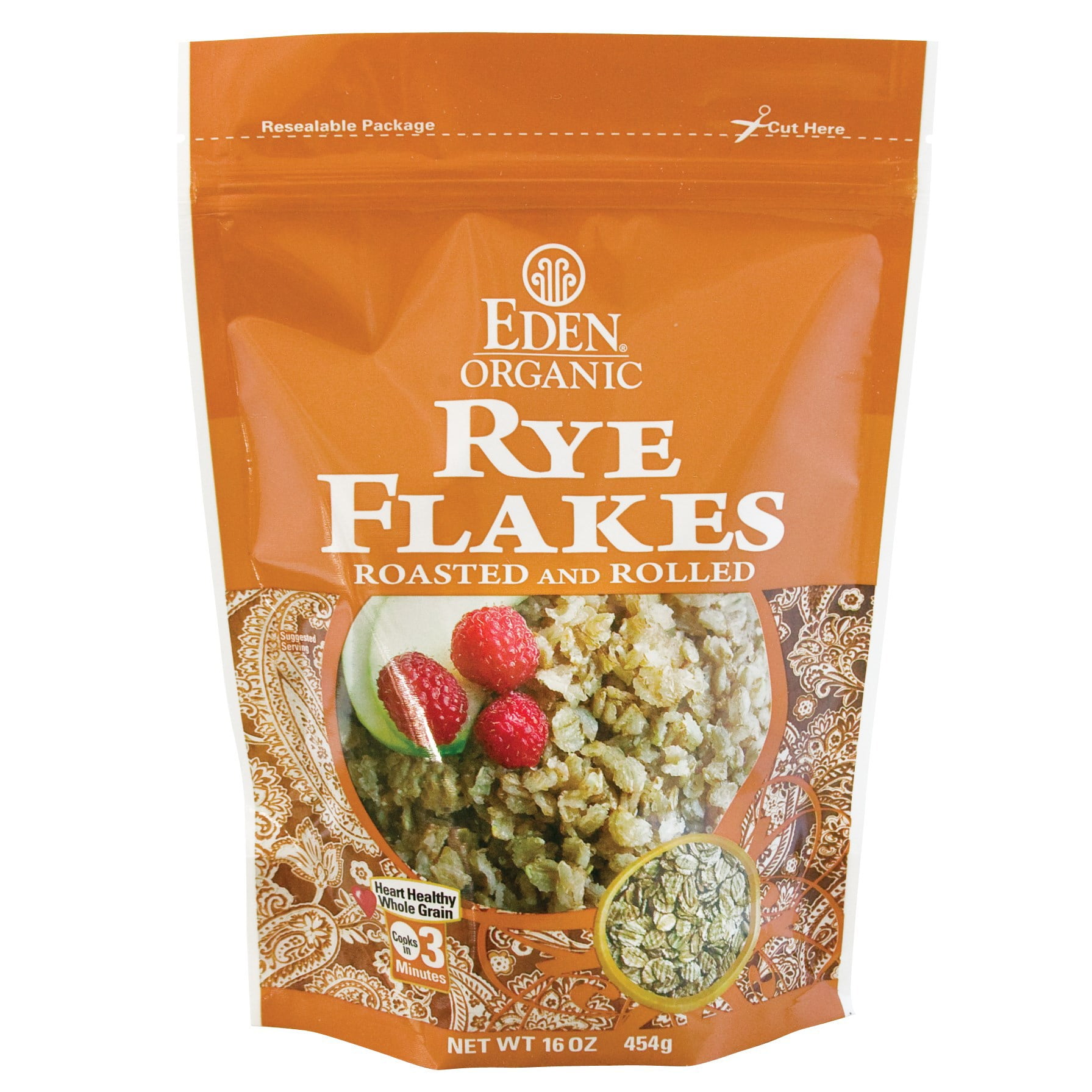Eden Foods Eden Organic Rye Flakes, 16 oz, Whole Grain, High Fiber ...
