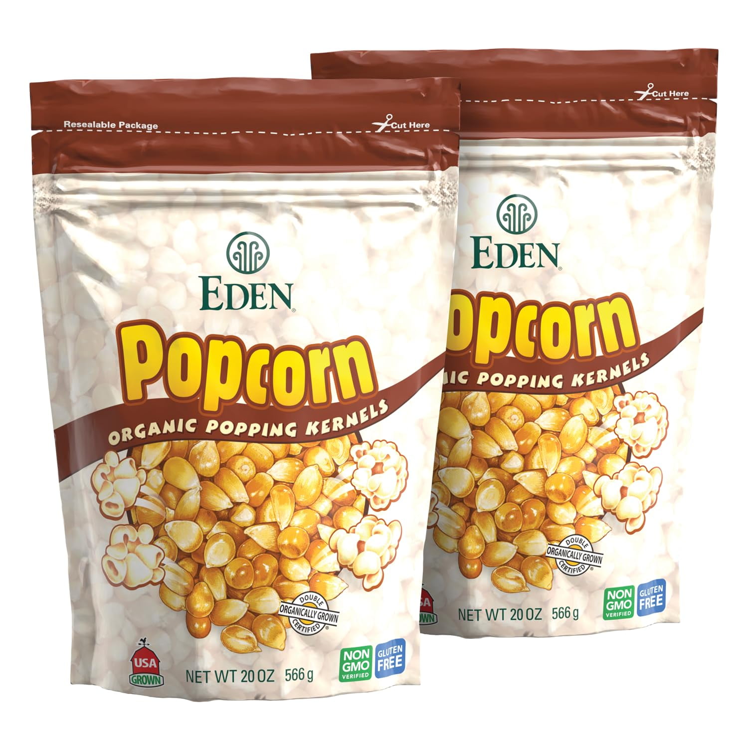 Eden Organic Yellow Popcorn MZF22 Kernels, Non GMO, Superior Popping ...