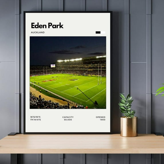Eden Park Stadium Print: All Blacks Rugby, Unframed Poster Size 12x18 ...