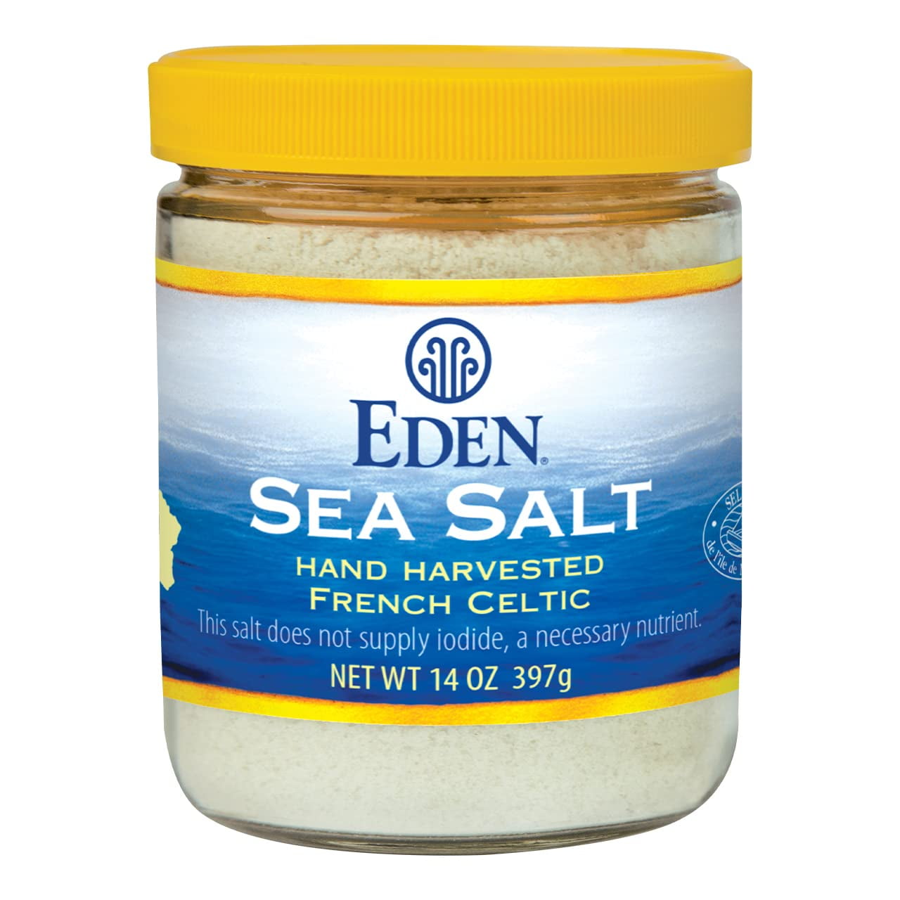 EDEN Hand Harvested Celtic Sea Salt, Fine Grind, Glass Jar, 14 Oz ...