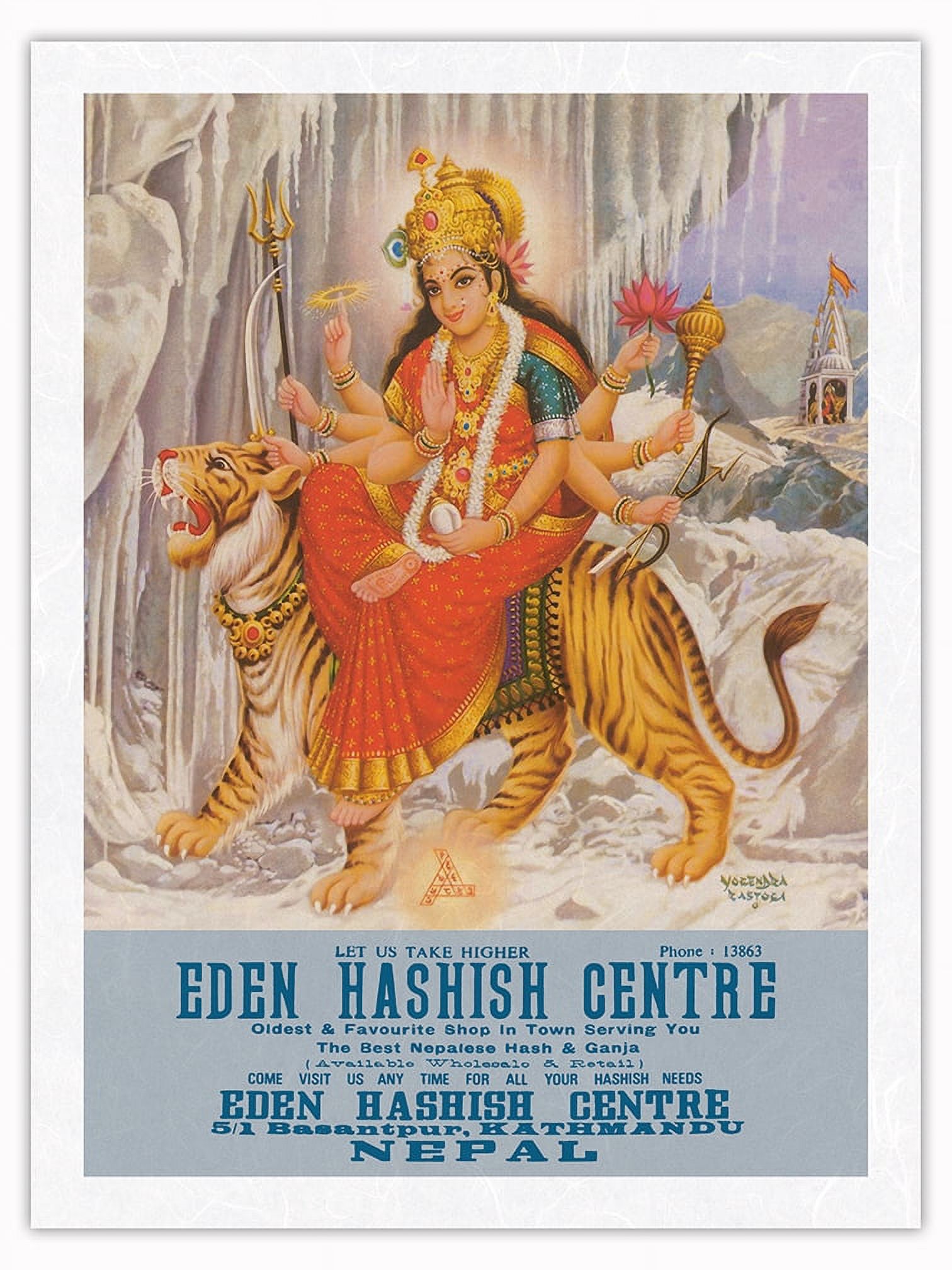 Eden Smoke Centre - Kathmandu Nepal - Vintage Travel Poster by Yogendra ...