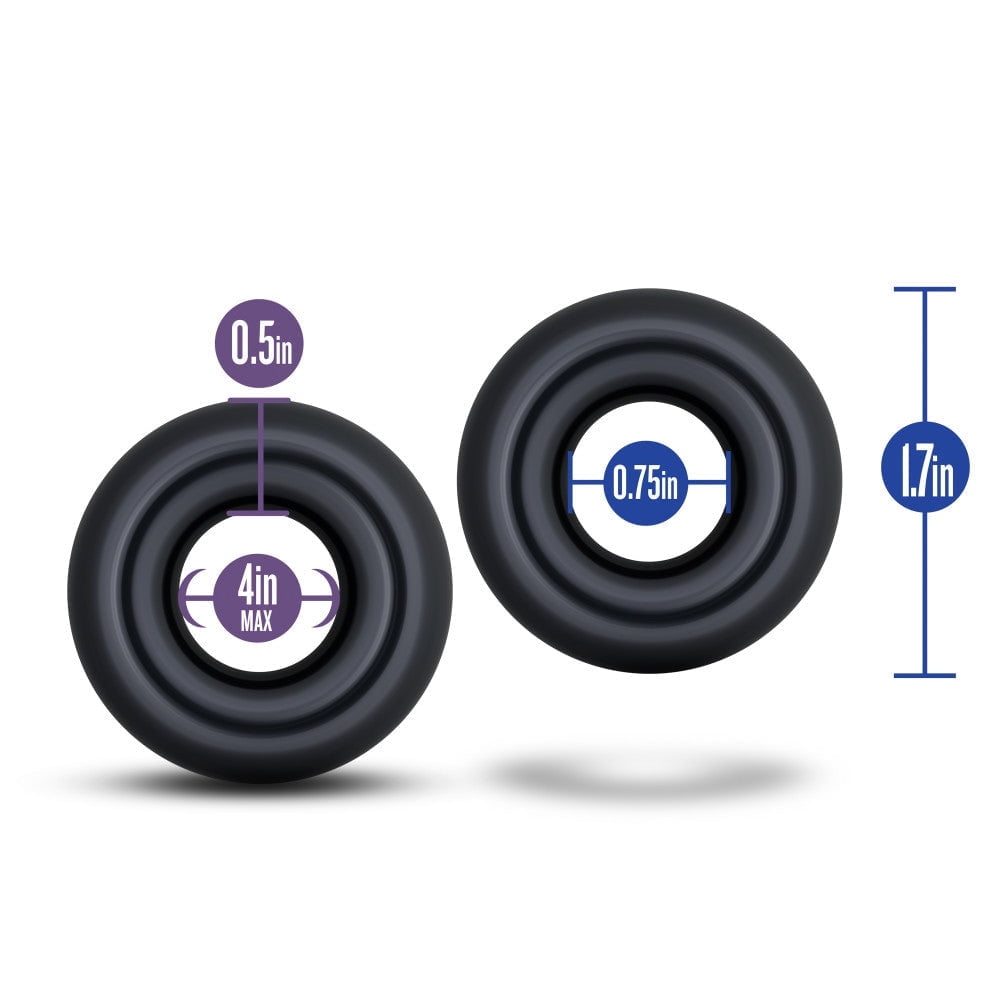 Eden StayLong Set of 2 Oversized Donut Penis Rings, Soft Stretchy Fit ...