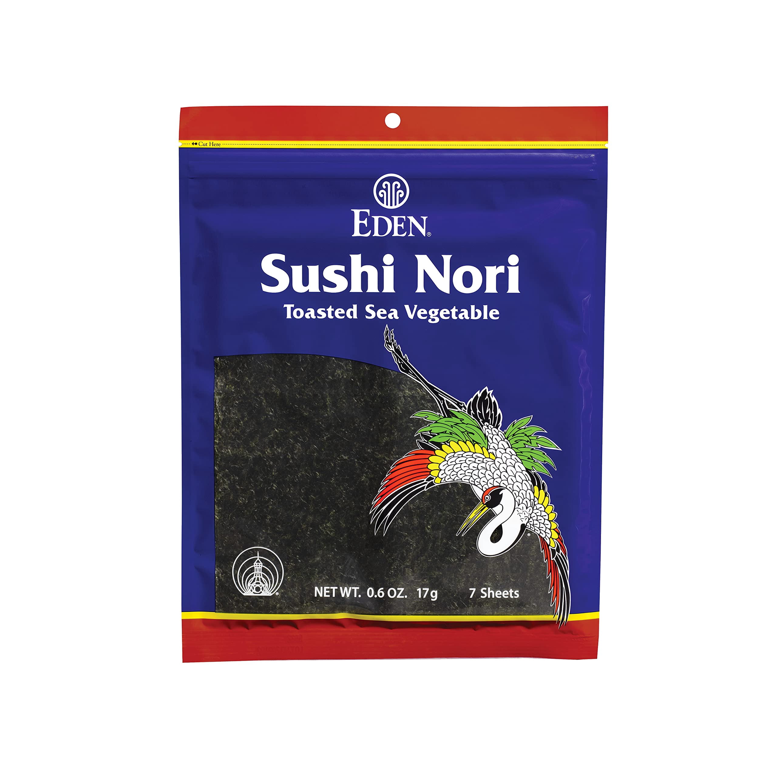Eden Toasted Nori Sushi, Traditional Japanese Sea Vegetable, 7 Sheets ...