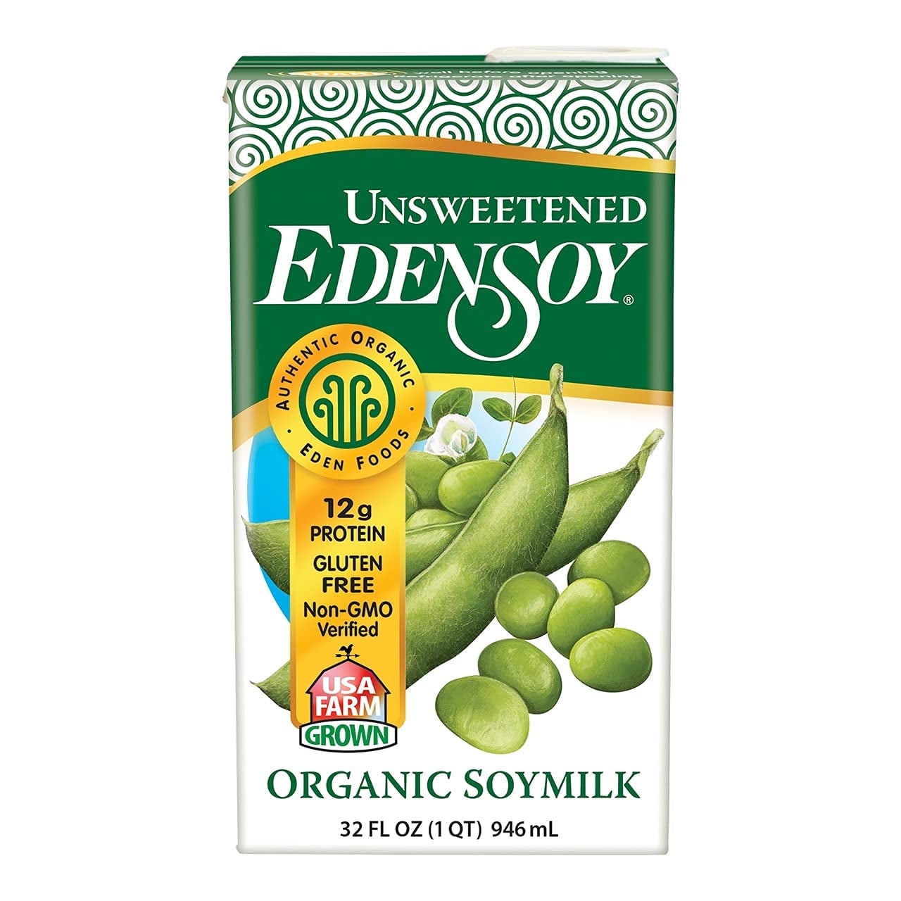 Eden Foods Organic Unsweetened Soymilk, Non-GMO, 12g Protein - Case of 12 - 32 FL oz. - Walmart.com