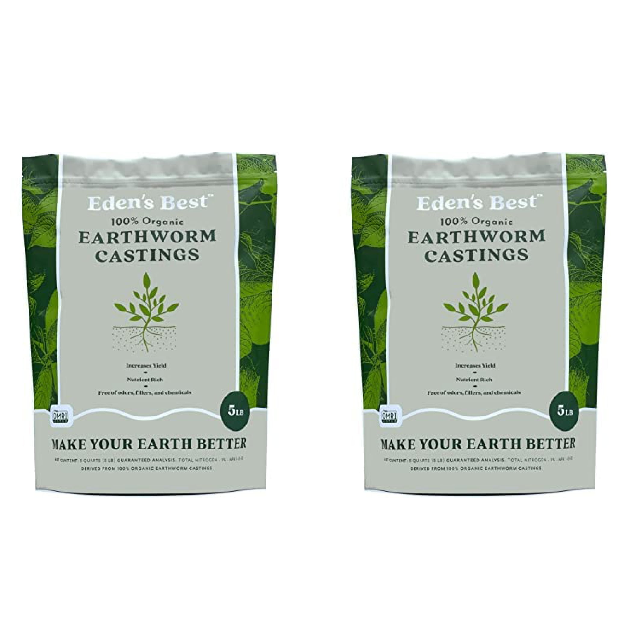 Eden’s Best Worm Castings Organic Fertilizer | 100% Organic Fertilizer ...