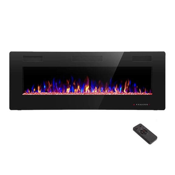 72'' Electric Fireplace, Recessed and Wall Mounted Fireplace with ...