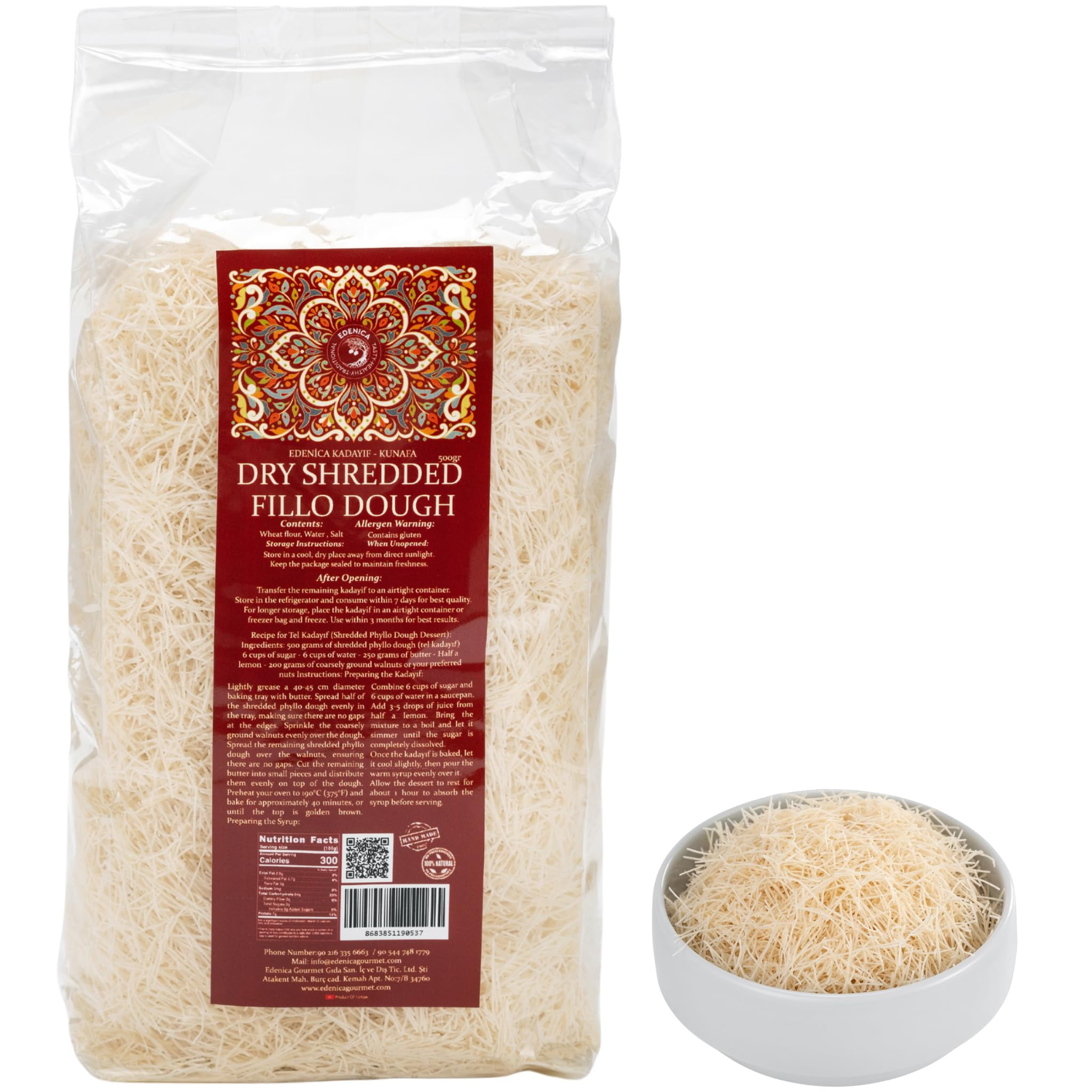 Edenica Gourmet Kataifi - VTF5 Shredded Fillo Dough (Katafi, Kunafa ...