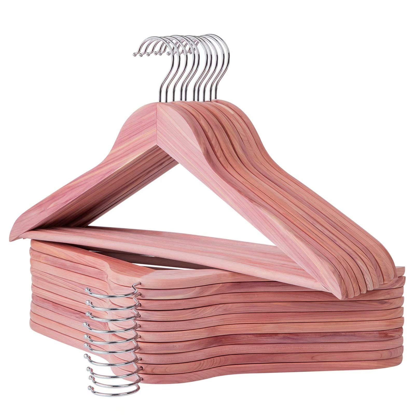Edergoo Cedar Hangers 30 Pack, American Red Cedar Wood Suit Hangers ...