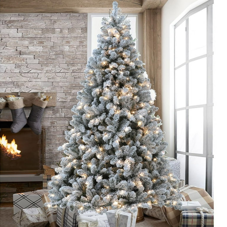 snowy artificial tree