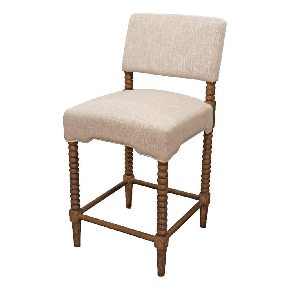 Edgar 41" Traditional Fabric/Wood Counter Stool in Natural - Walmart.com