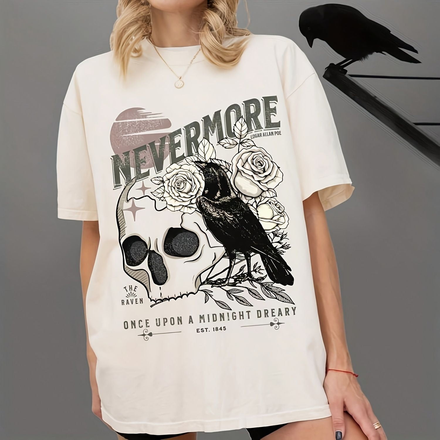 Edgar Allan Poe Goth Dark Ademia S1Hirt, The Raven Goblincore Clic ...