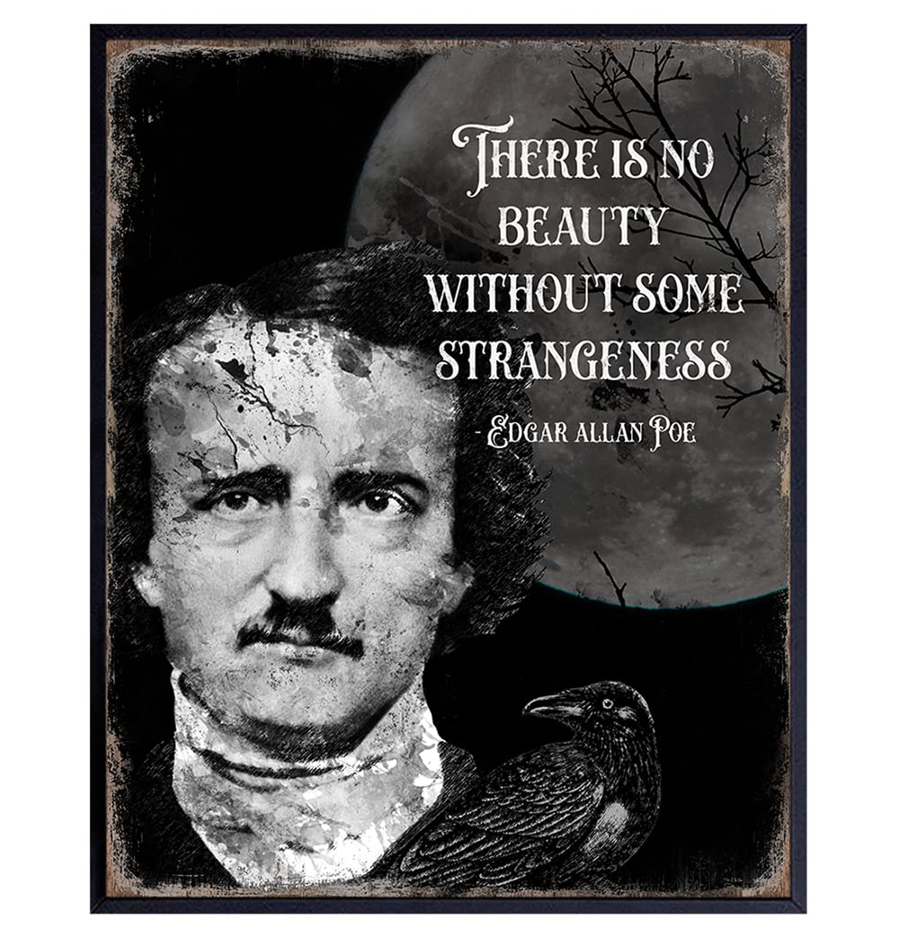 Edgar Allan Poe Gothic Decor - The Raven Spooky Creepy Scary Wall Art ...