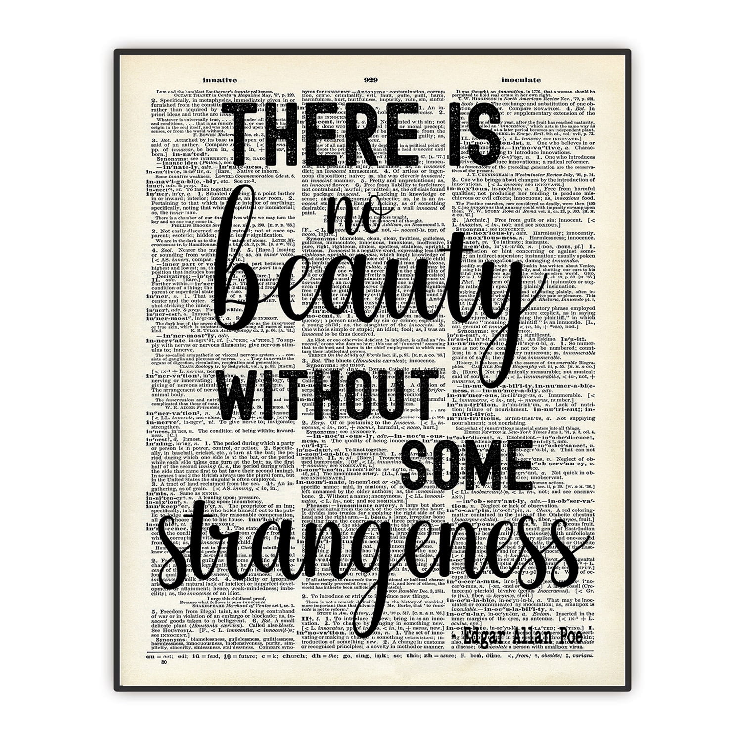Edgar Allan Poe Quote Print, Dictionary Art Wall Decor, Vintage Retro ...