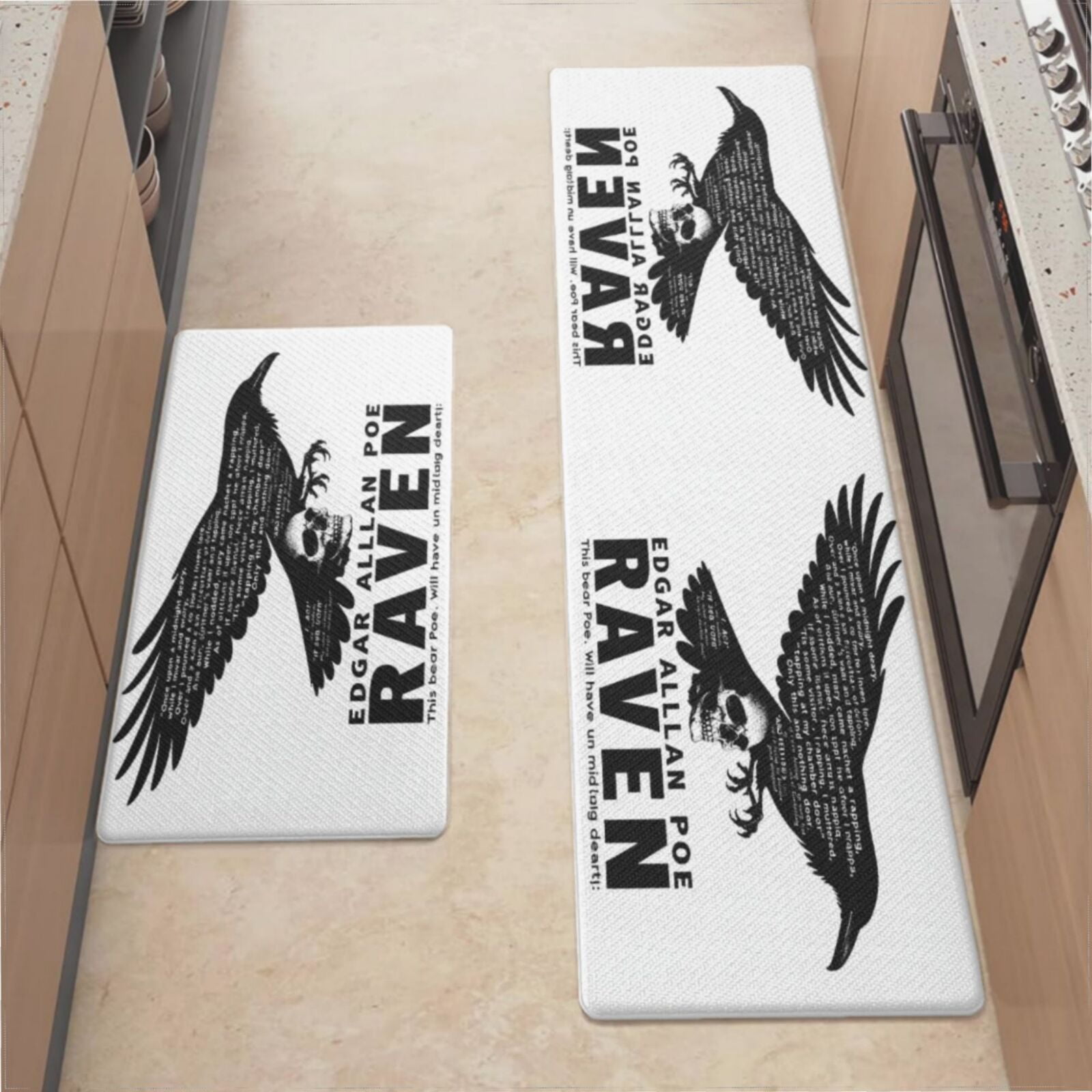 Edgar Allan Poe The Raven Poem Sling Kitchen Mat Runner 1 Pieces Non ...
