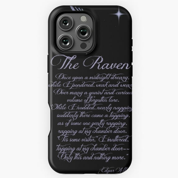 Edgar Allan Poe The Raven Dark Art Phone Case for iPhone 17 16 15 14 13 ...