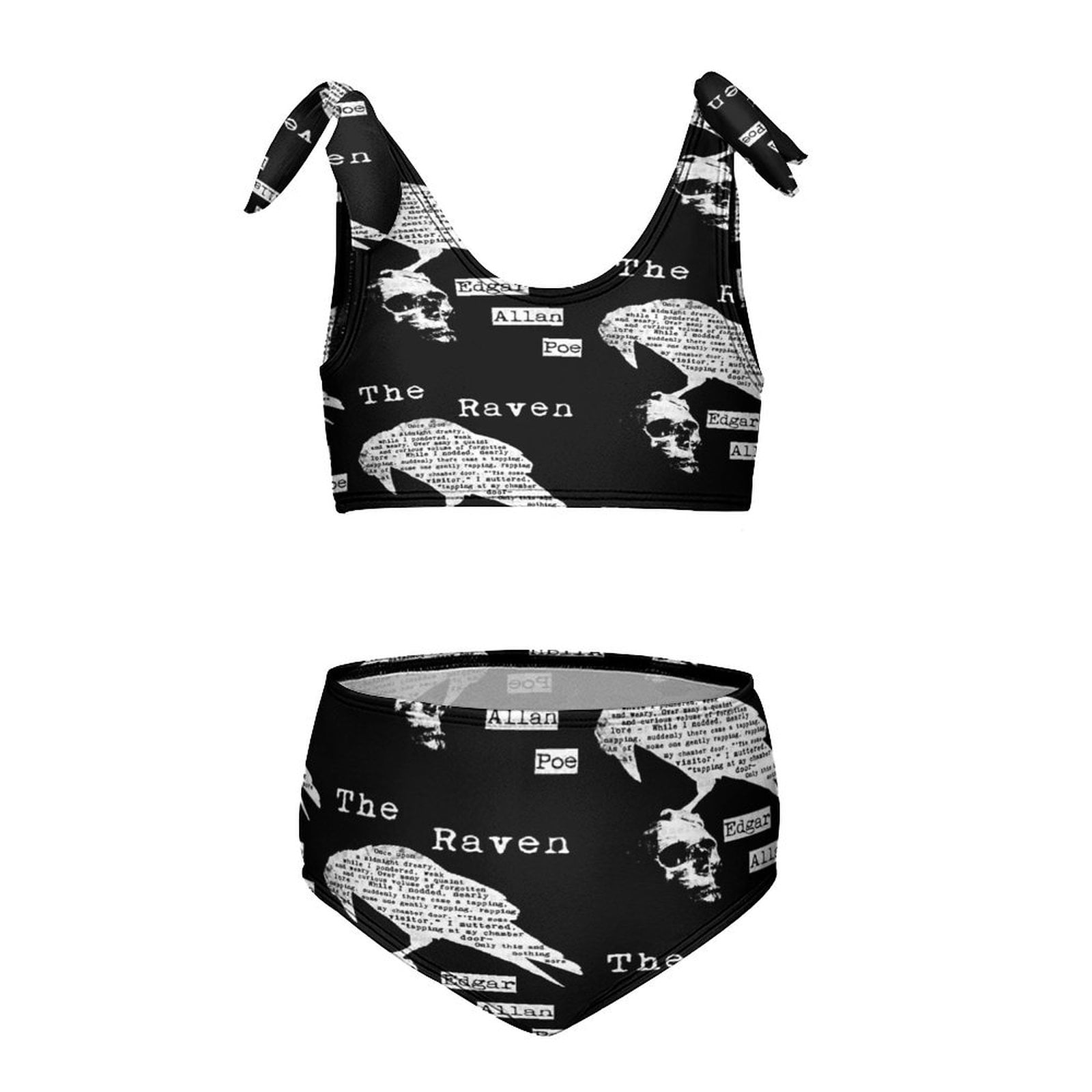 Edgar Allan Poe The Raven Poem Girl's 2 Piece Bikini Set Beach Sport ...