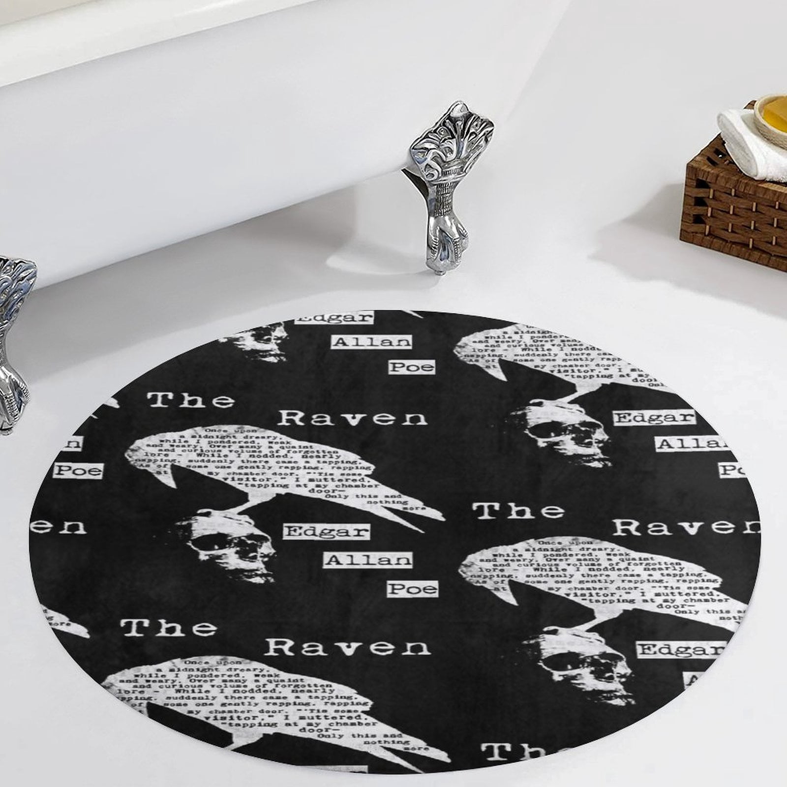 Edgar Allan Poe The Raven Poem Round Carpet Circle Rug Outdoor Patio ...