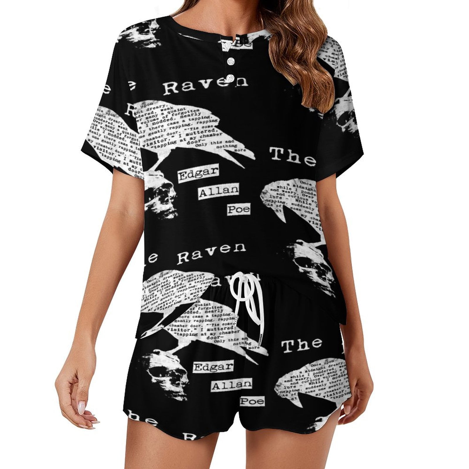 Edgar Allan Poe The Raven Poem Women's Loungewear Set 2 Piece Casual ...