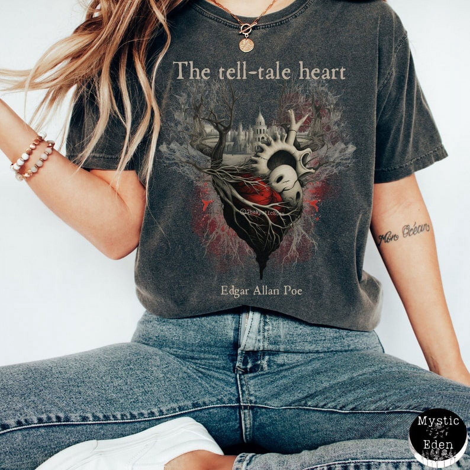 Edgar Allan Poe shirt Tell-Tale Heart shirt Dark Academia Shirt Poe ...
