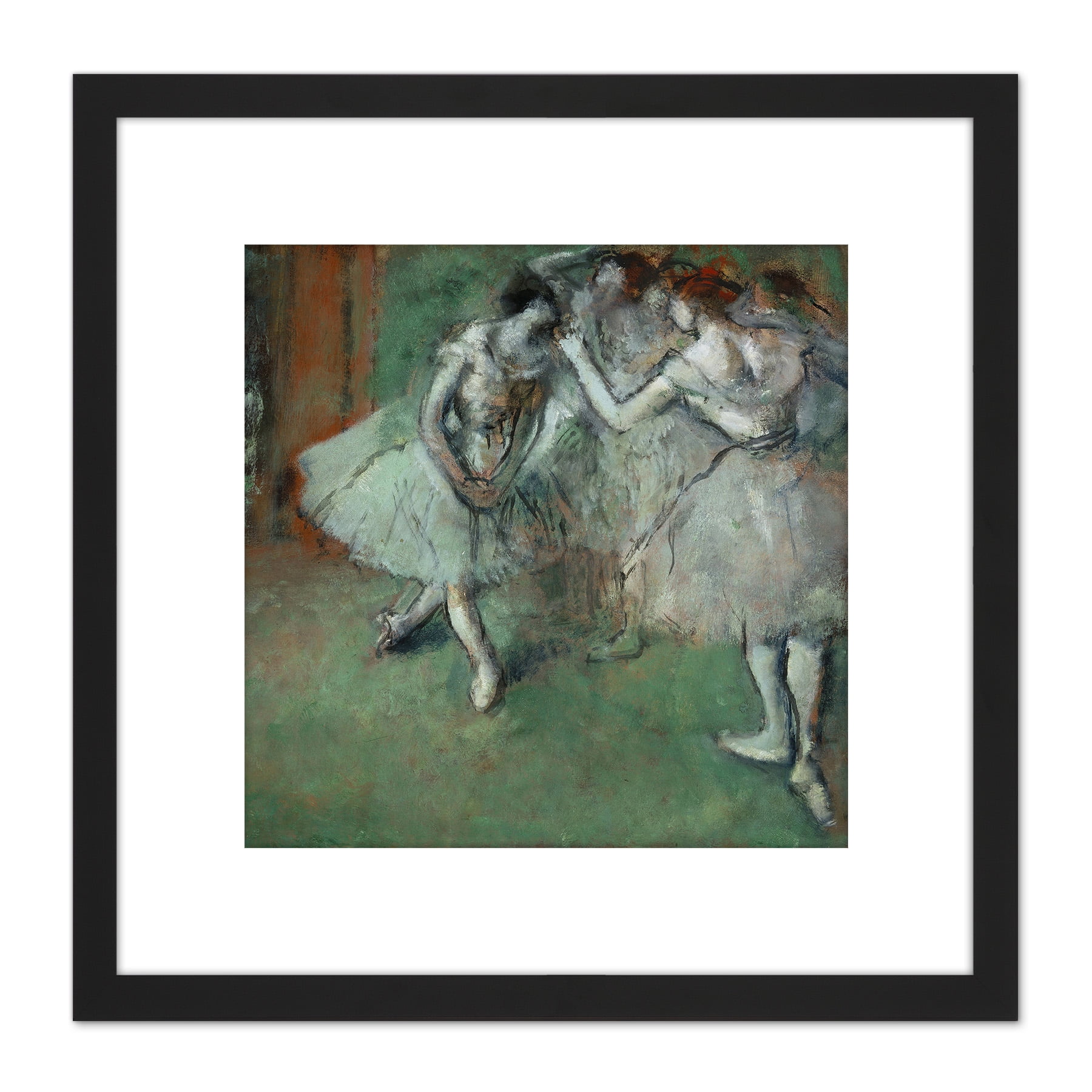 Edgar Degas A Group Of Dancers 8X8 Inch Square Wooden Framed Wall Art ...