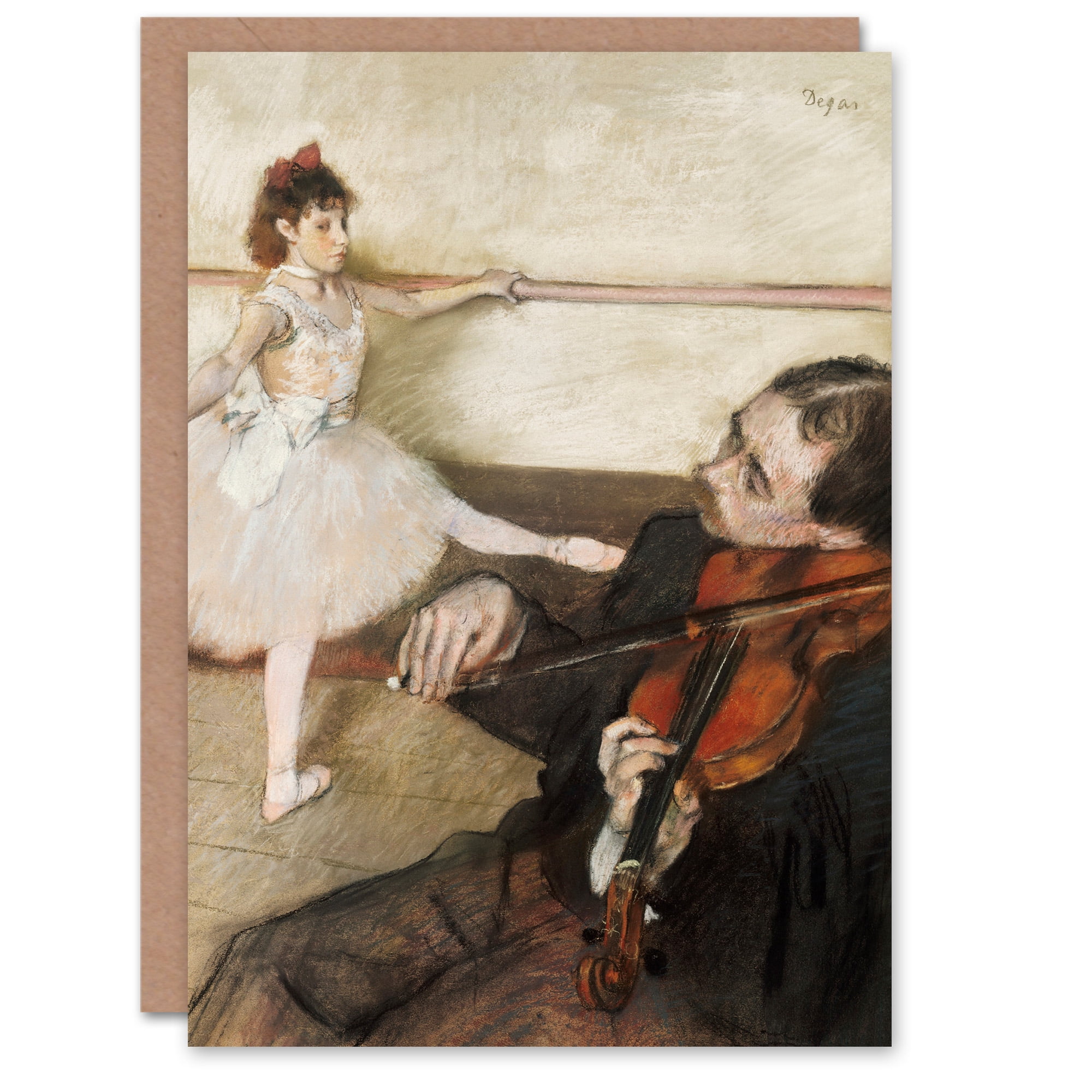 Edgar Degas Art Card Dance Lesson with Violinist - Walmart.com