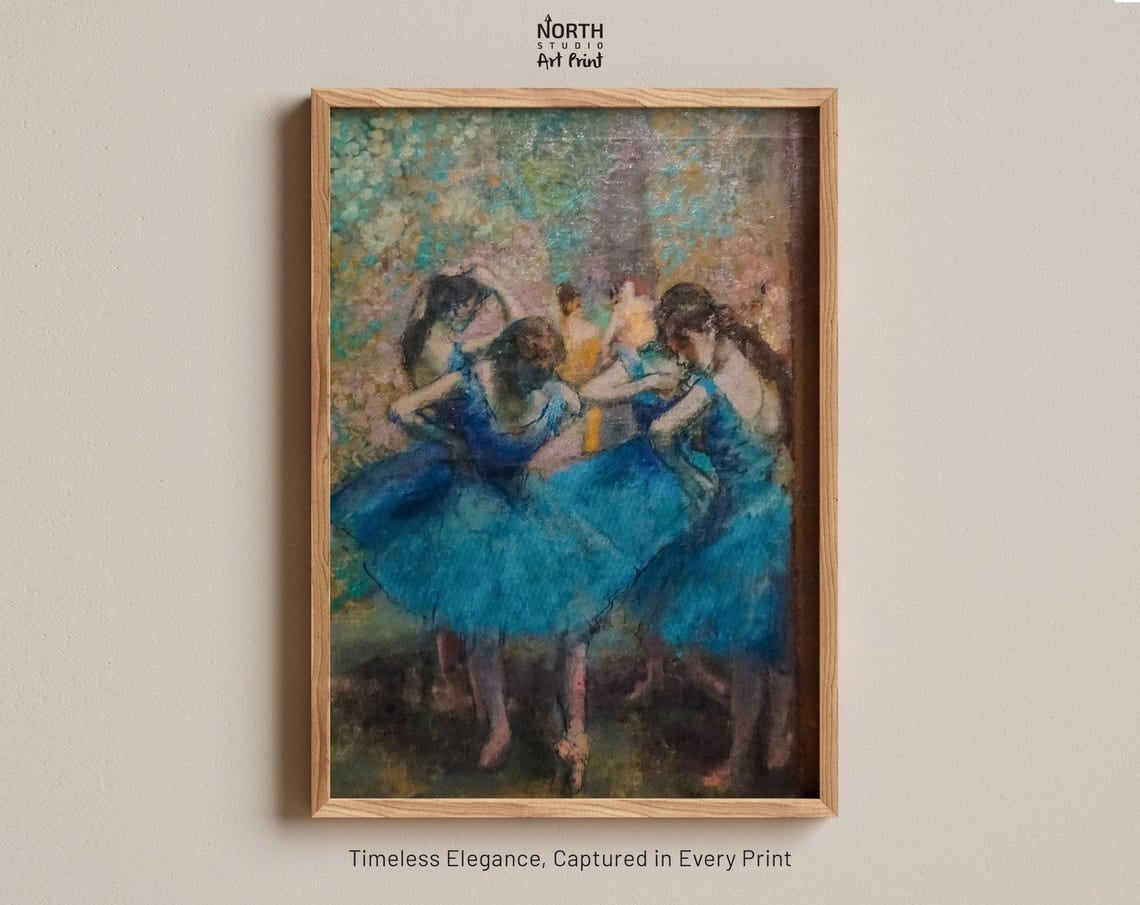 Edgar Degas Blue Dancers Impressionist Ballerina Poster, Inspired Poster, Wall Art, Home Deco ...