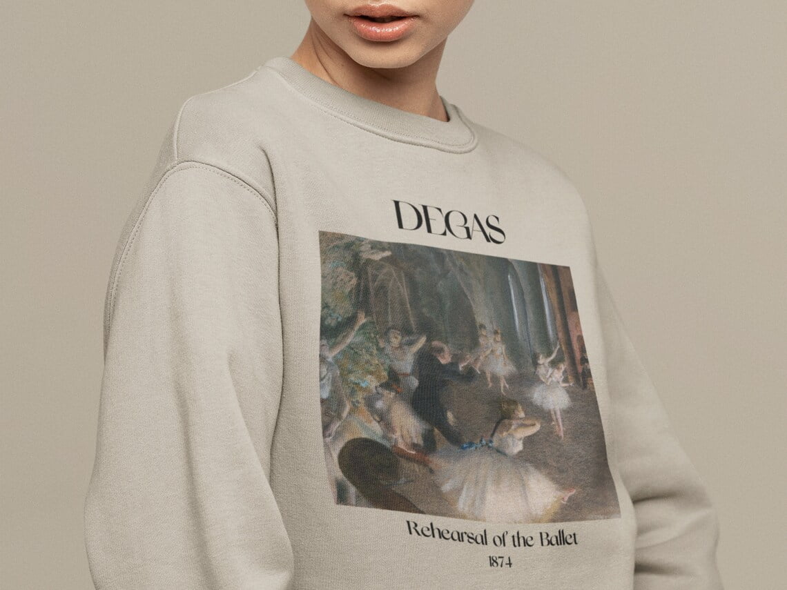 Edgar Degas Rehearsal of the Ballet Sand Sweatshirt, Classical Art ...