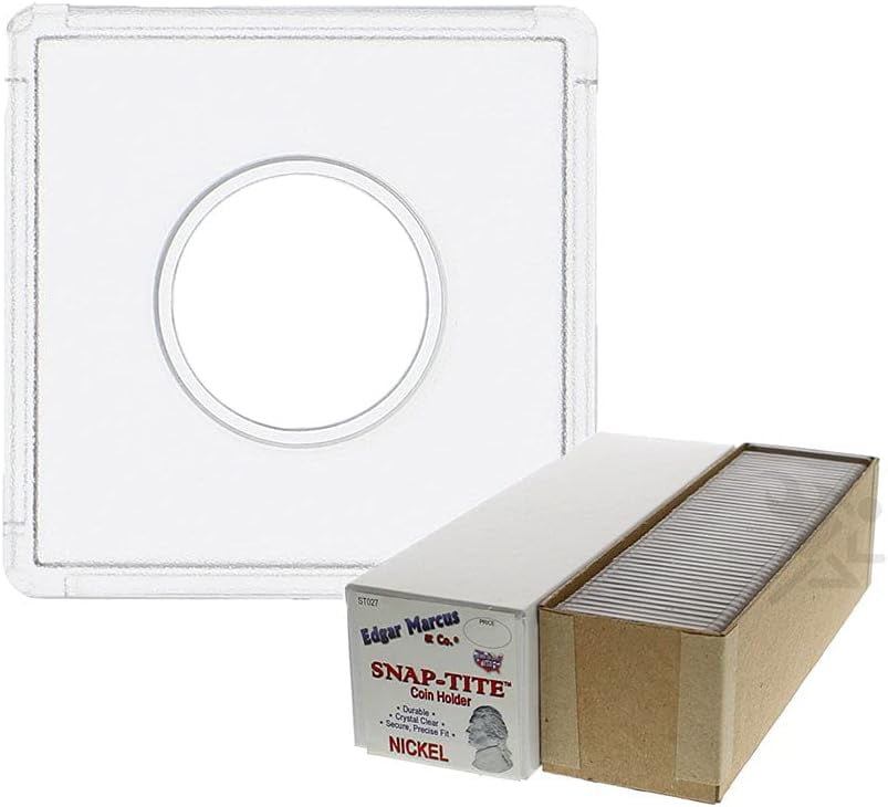 Edgar Marcus Snap-Tite 2x2 Plastic Coin Holders, 25 ct Box (Nickel ...