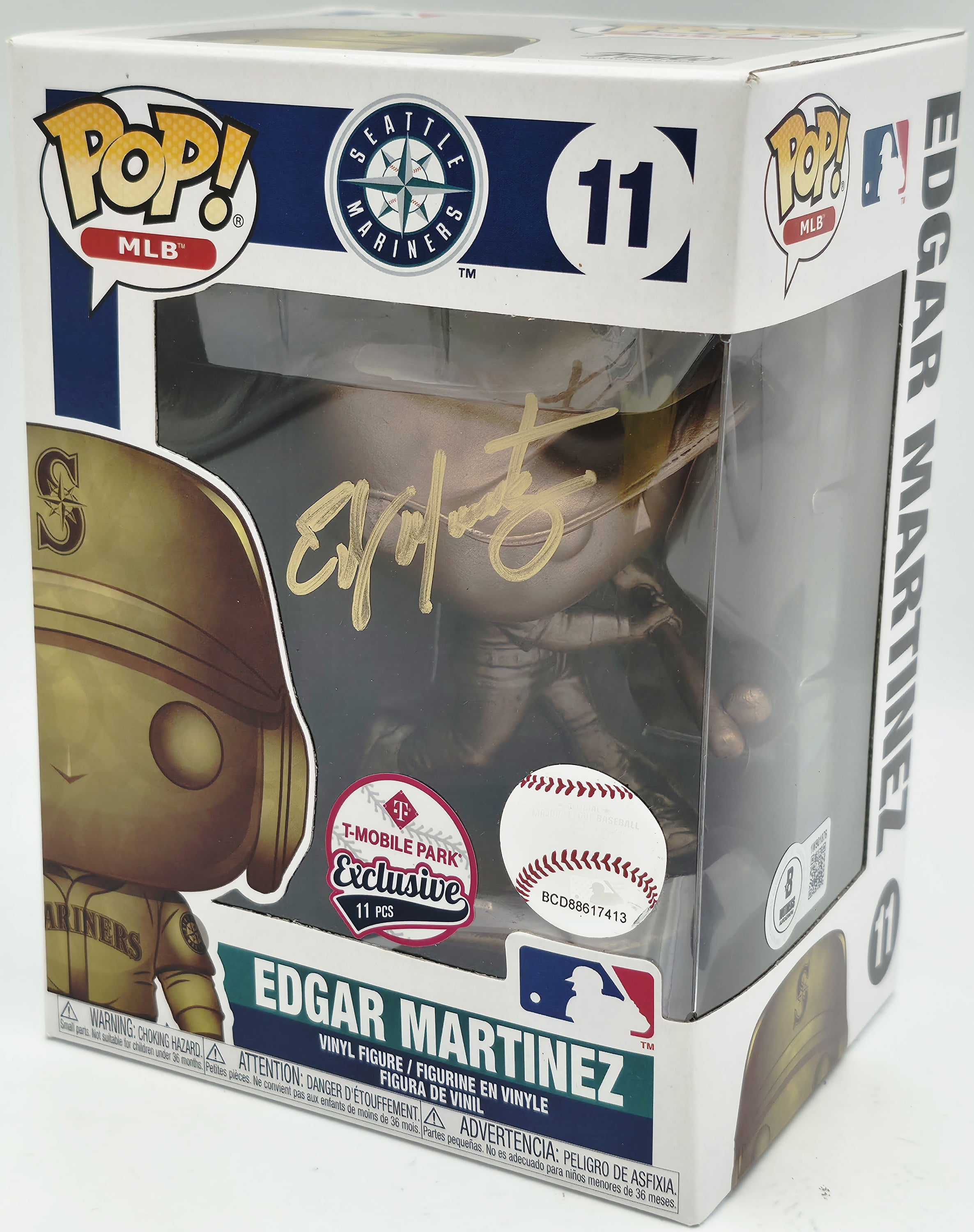Edgar Martinez Autographed T-Mobile Park Exclusive Bronze Funko Pop ...