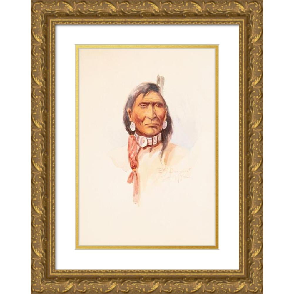 Edgar Samuel Paxson 11x14 Gold Ornate Wood Frame and Double Matted ...