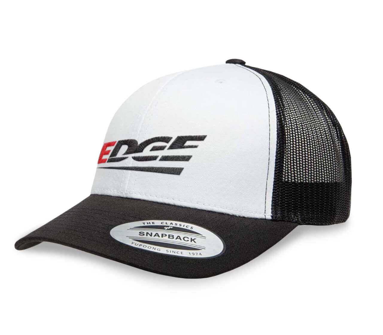 Edge 99204E Snapback Trucker Style Hat - Curved Bill - Black/White ...