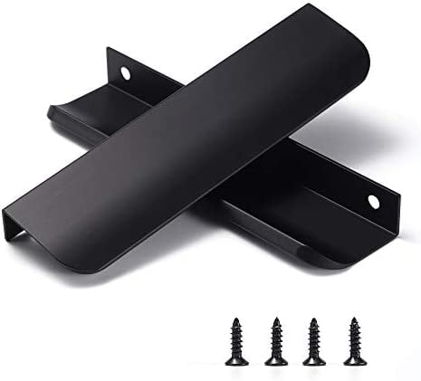 Edge Black Finger Pull for cabinets Kitchen Concealed Drawer pulls ...