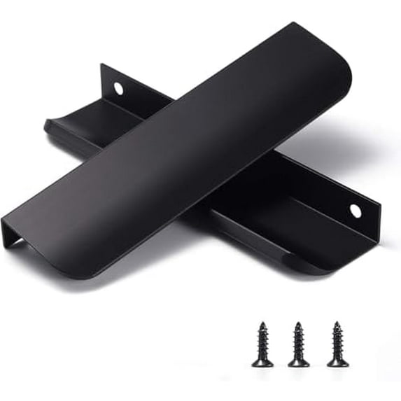 Edge Black Finger Pull for cabinets Kitchen Concealed Drawer pulls ...