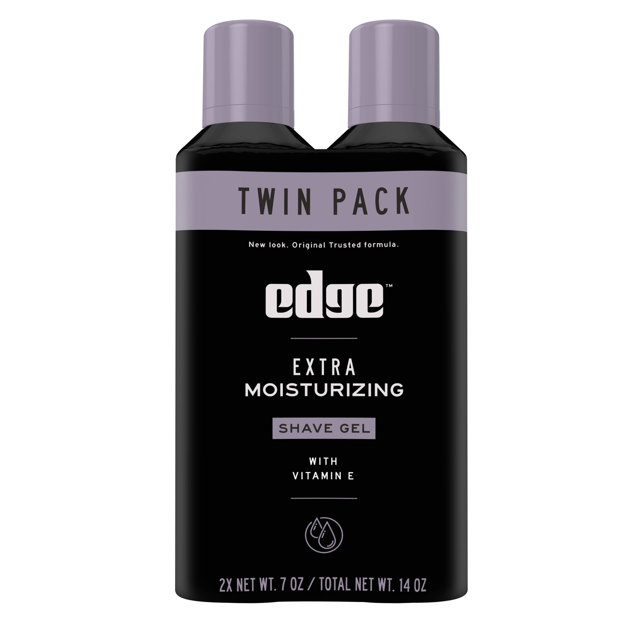 Edge Extra Moisturizing Mens Shave Gel Twin Pack, 14 oz, Made with ...