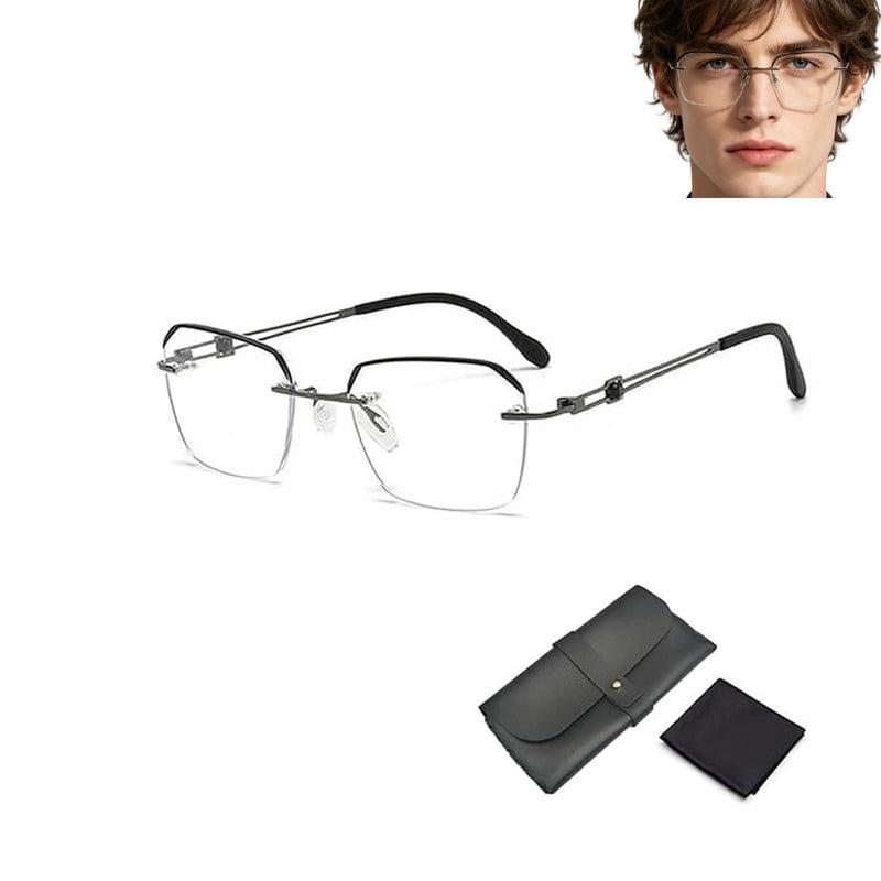 Edge Frameless Glasses – Blue Light Blocking Clear Readers for Men ...