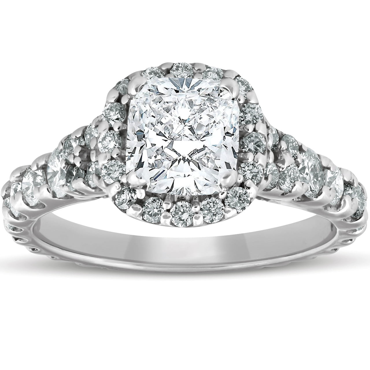 Edge Jewel 1.63 Ct Radiant Cut Diamond Rings for Her - 14K White Gold ...