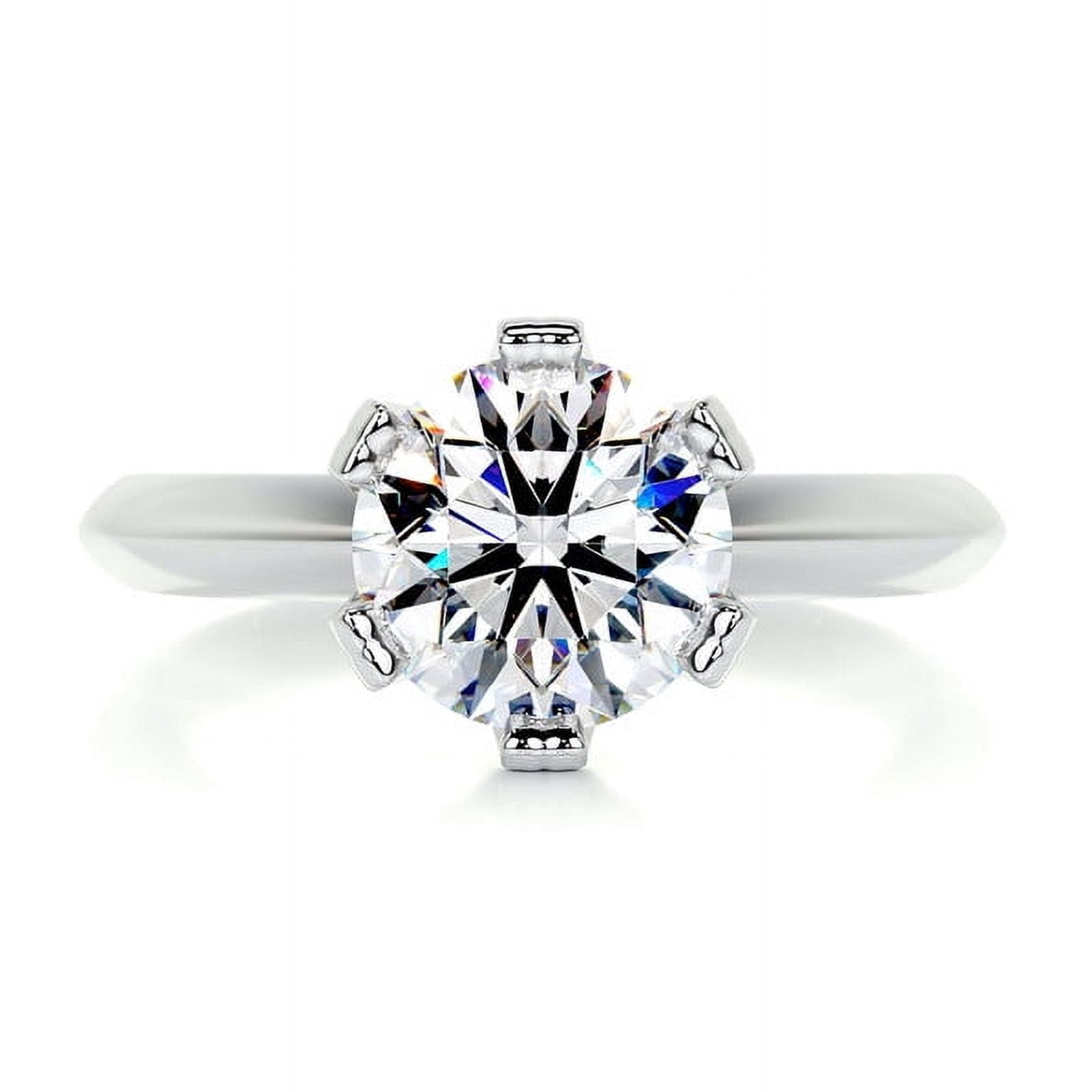 Edge Jewel 1.8 Ct Round Cut Brilliant Moissanite Ring for Women ...