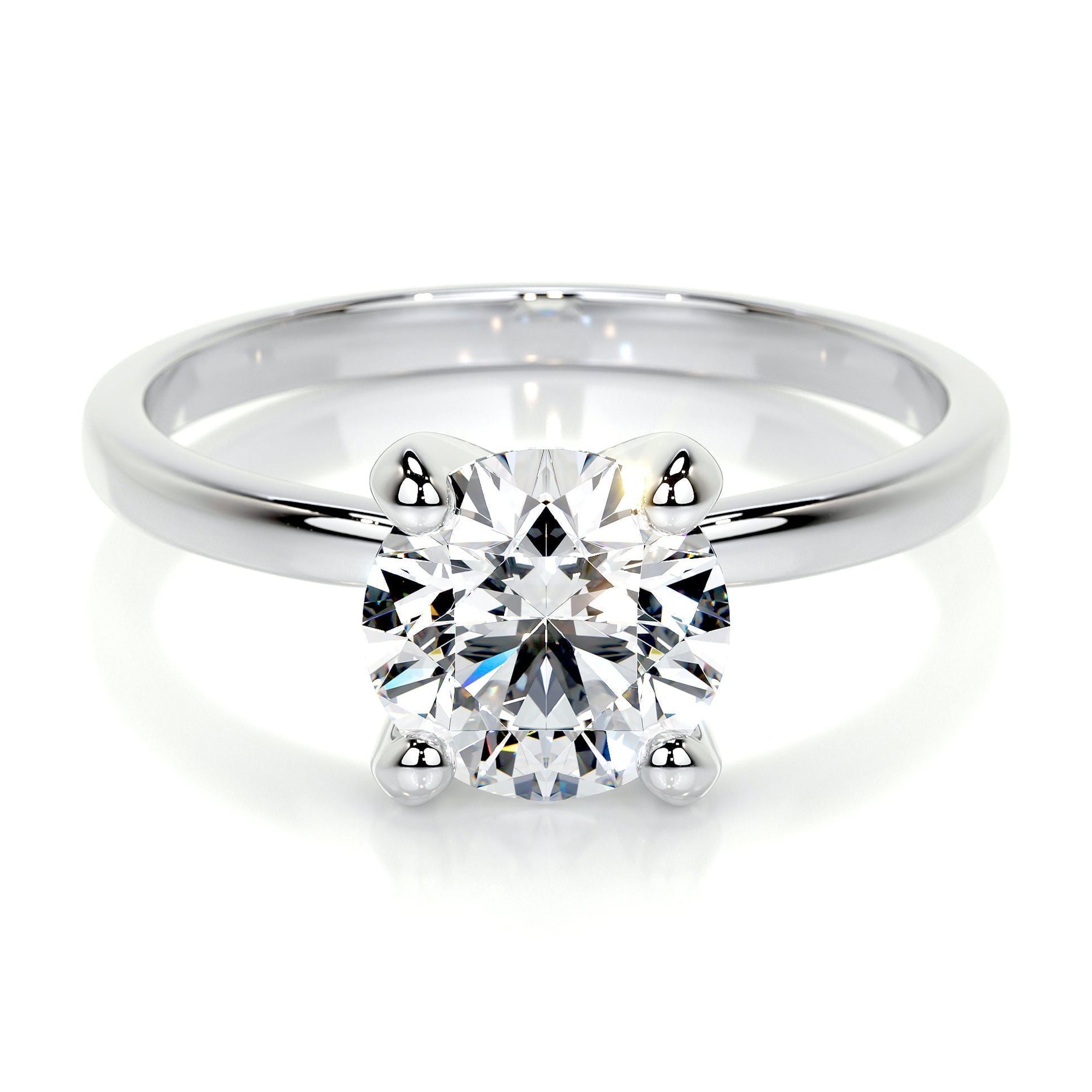 Edge Jewel 1.9 Ct Round Brilliant Moissanite Wedding Ring - 14K White ...