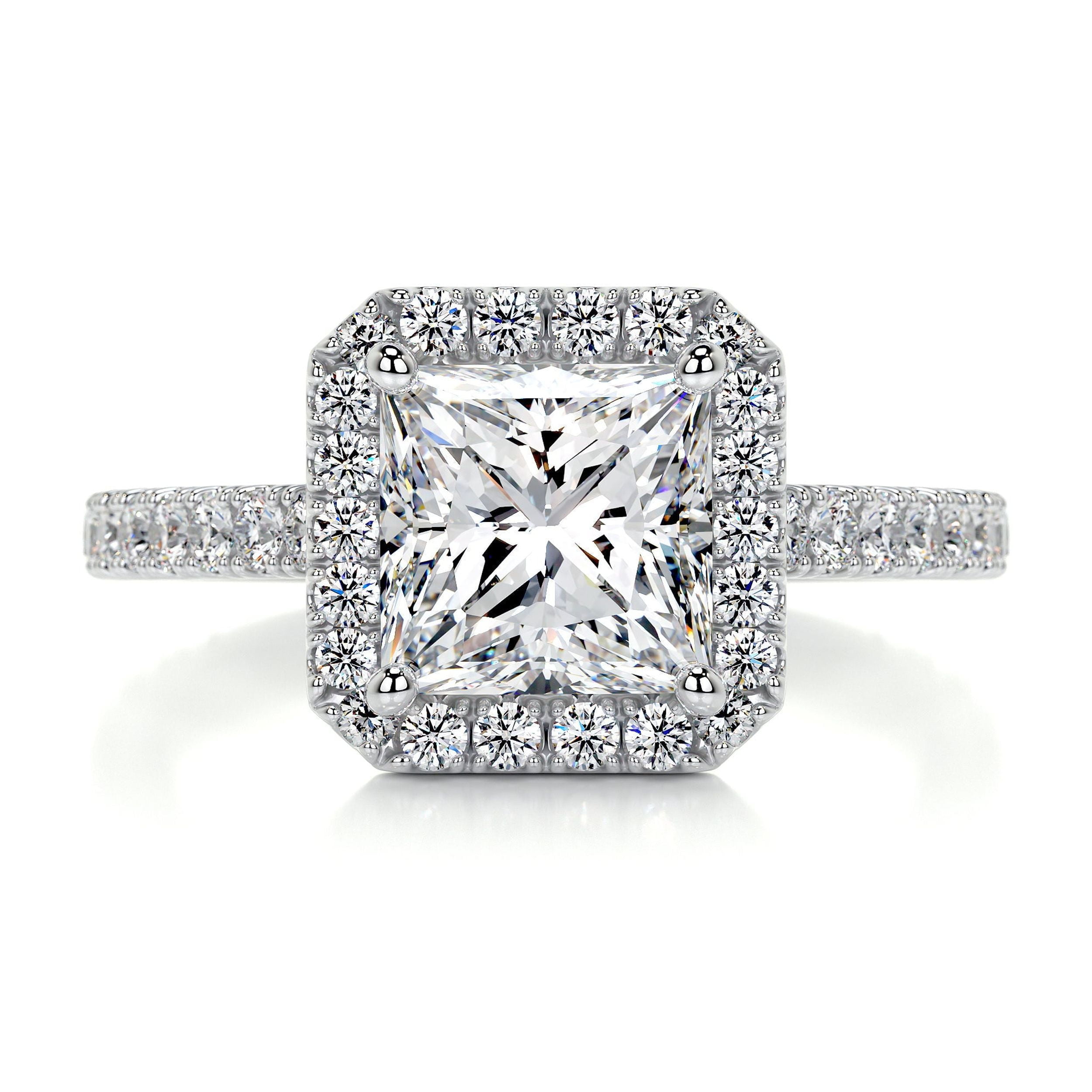 Edge Jewel 1.9 Ct VVS1 Princess Cut Solitaire Moissanite Ring for Her ...