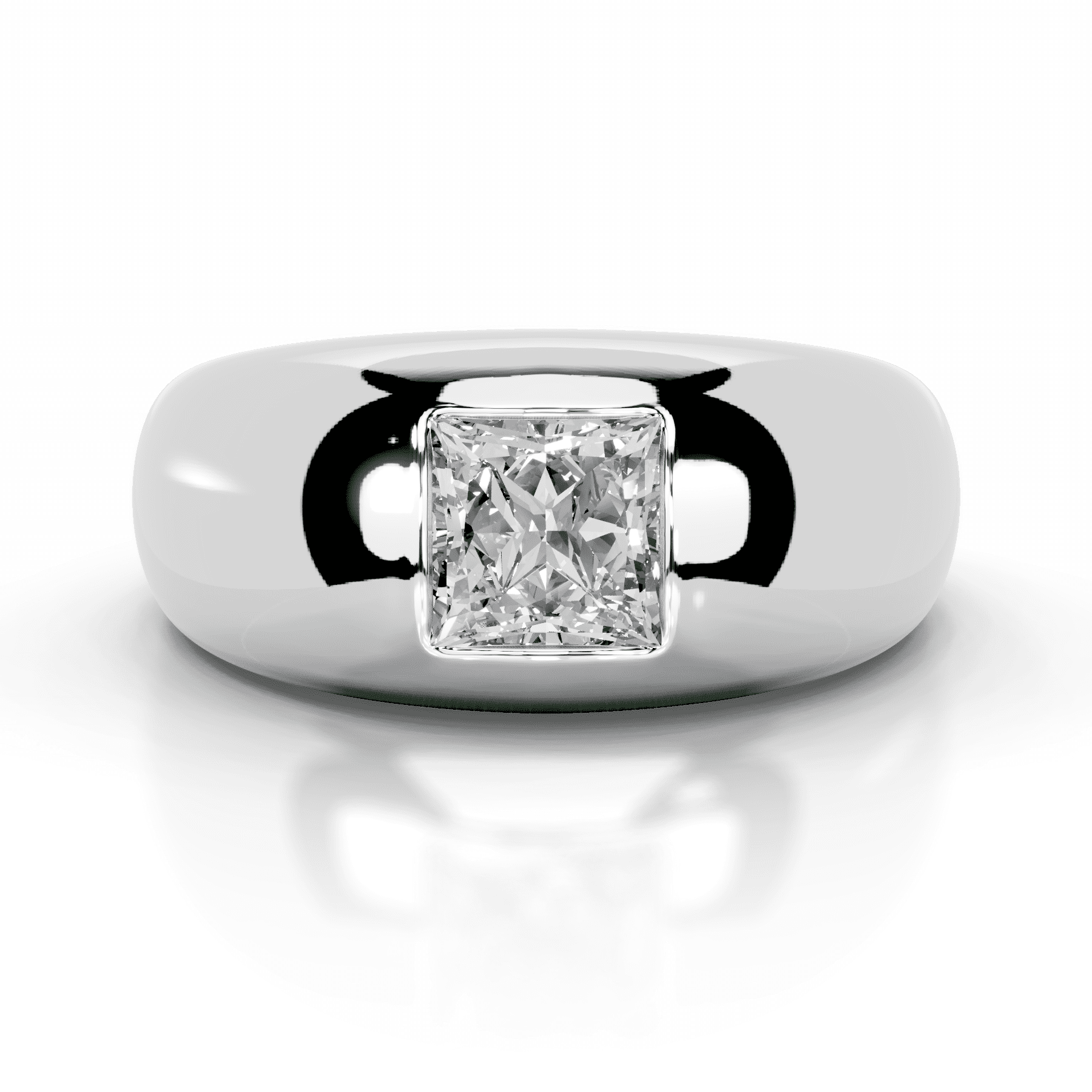 Edge Jewel 14K White Gold Plated Jewelry - 1.9 Ct Princess Cut Premium ...