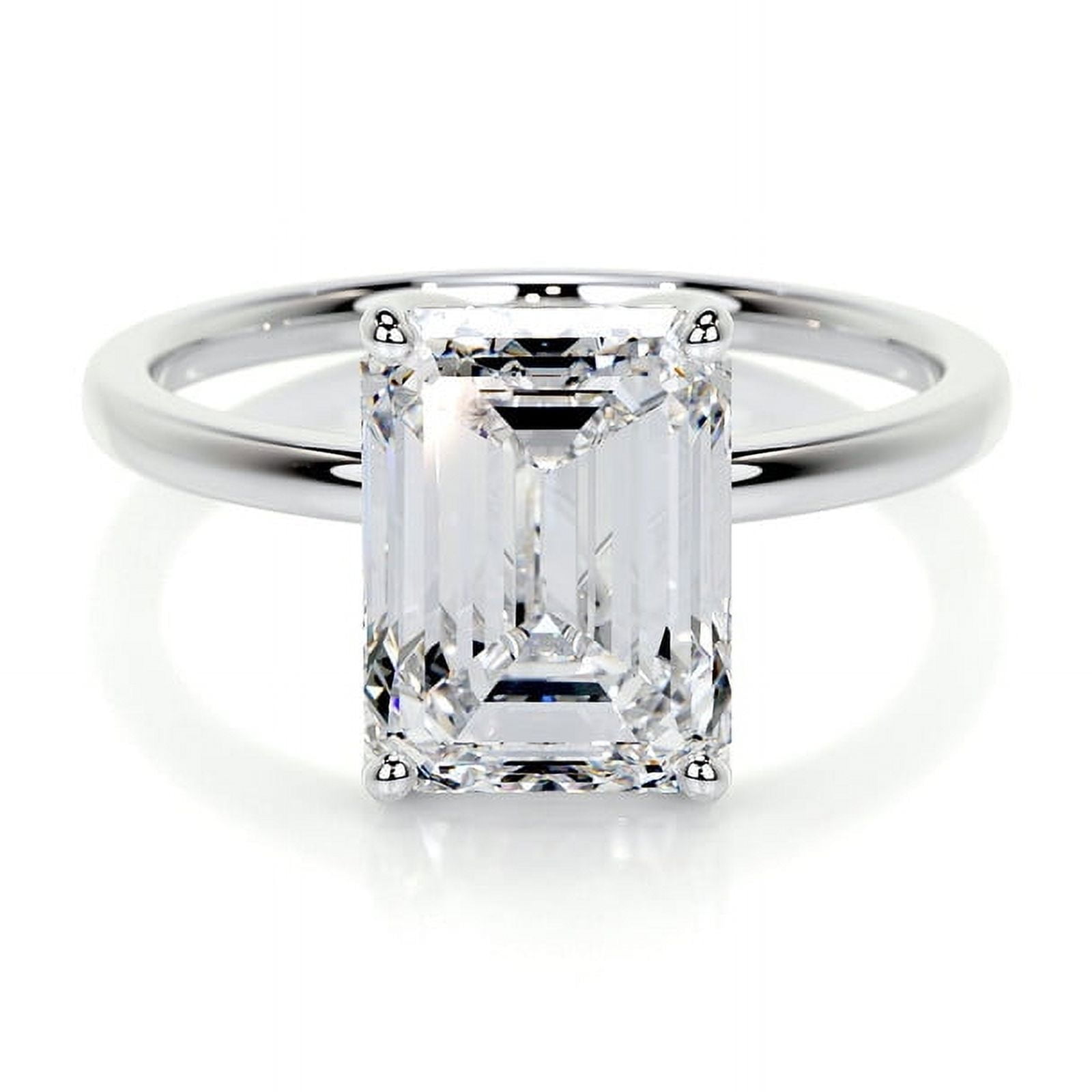 Edge Jewel 14K White Gold Plated Ring - 2.1 Ct Radiant Cut Premium ...