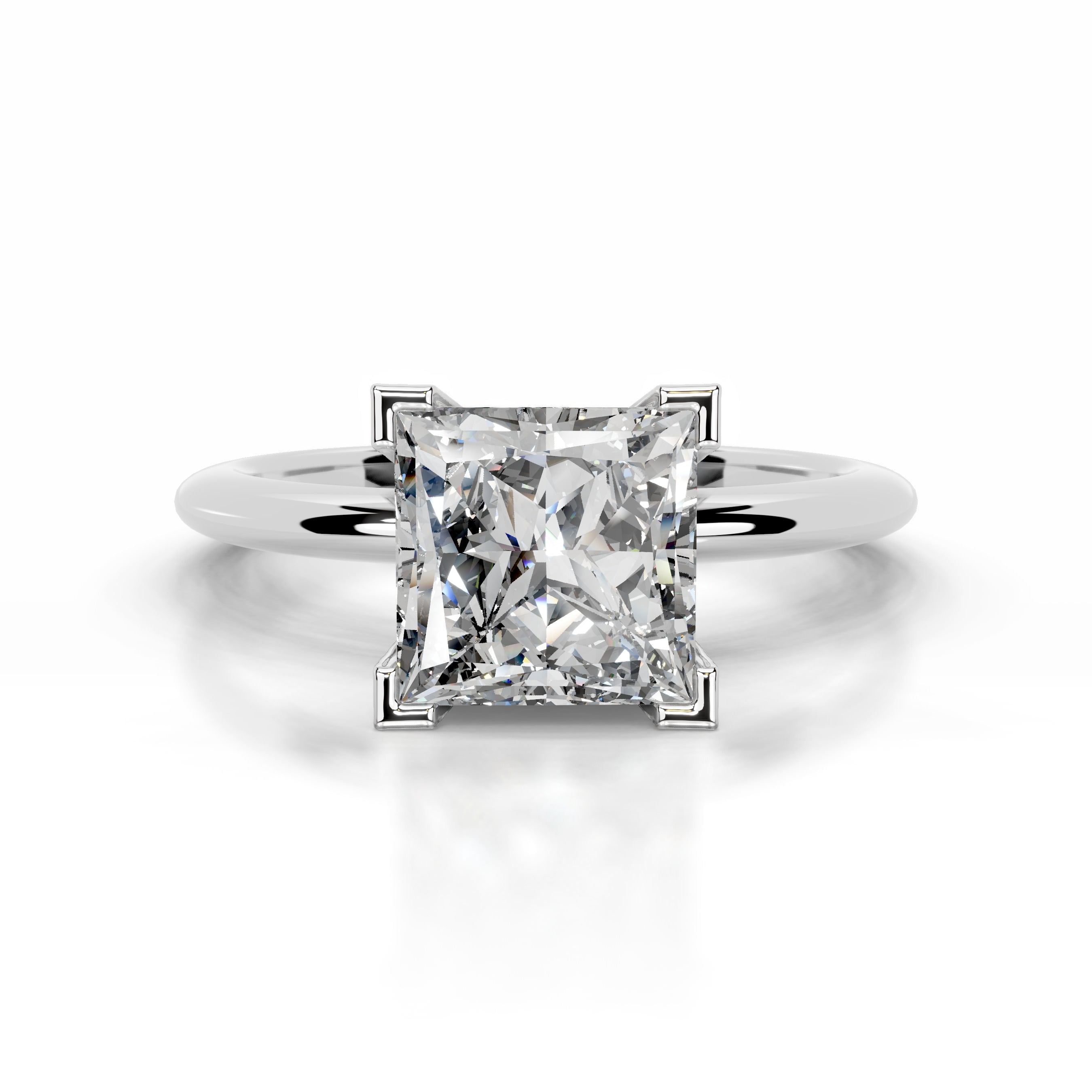 Edge Jewel 14K White Gold Plated Ring - 2 Ct Princess Cut Premium ...