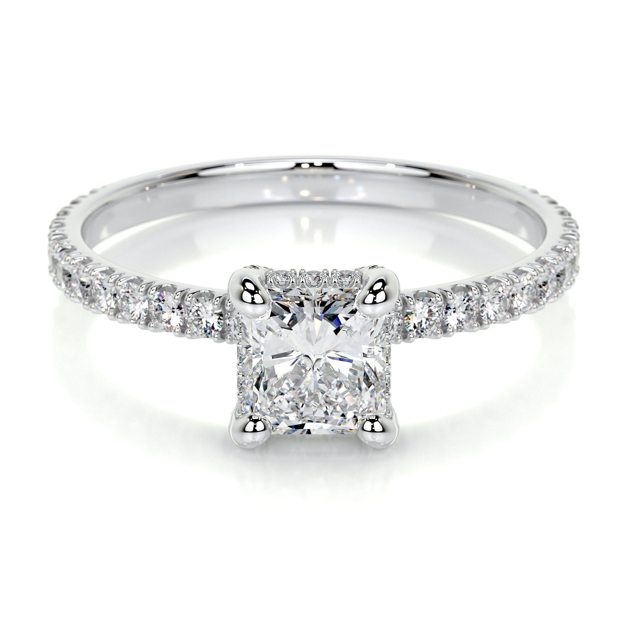 Edge Jewel 14K White Gold Plated Ring for Her - Wedding Band - 1.8 Ct ...