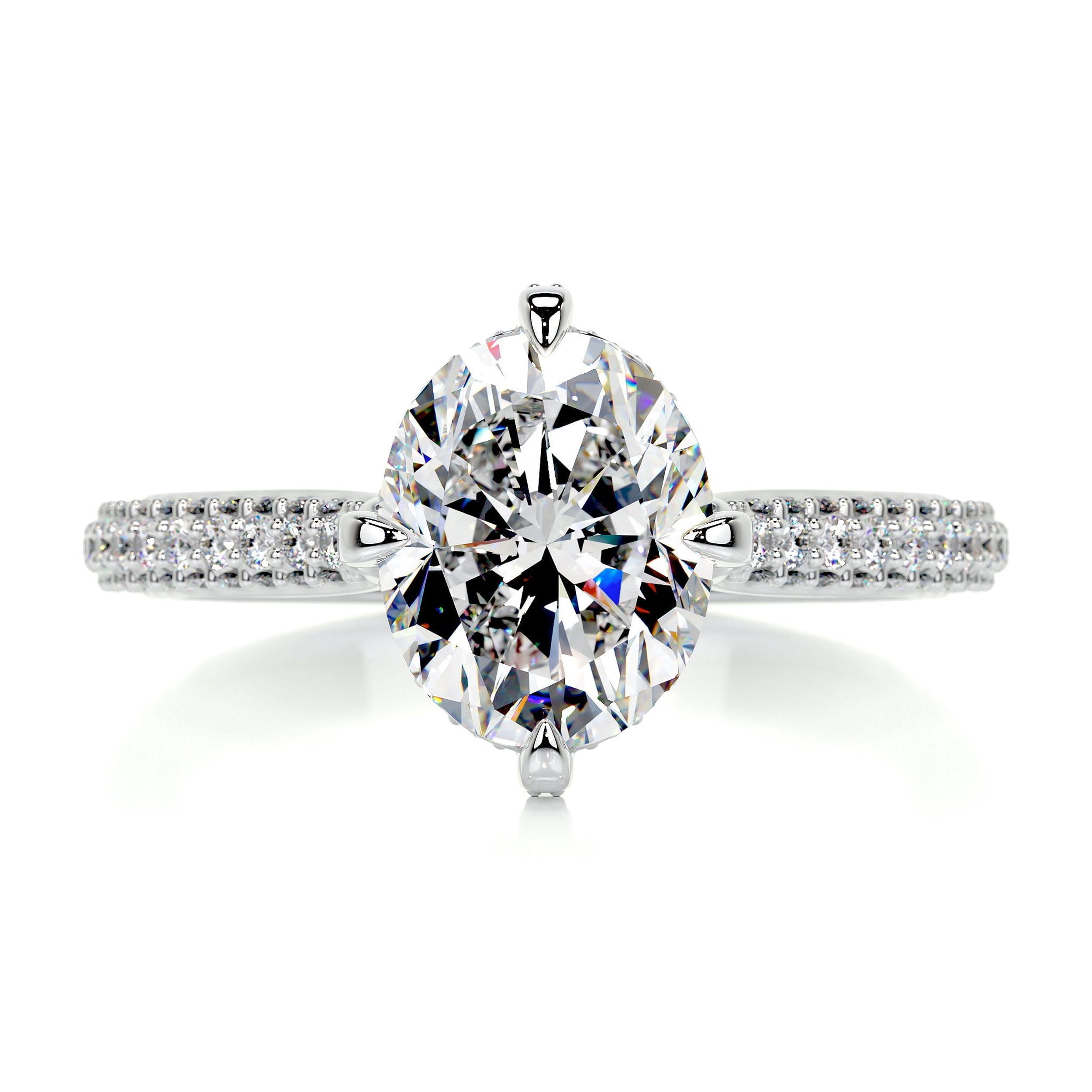 Edge Jewel 2.1 Ct Cushion Cut Hidden Halo Timeless Two Eternity Ring ...