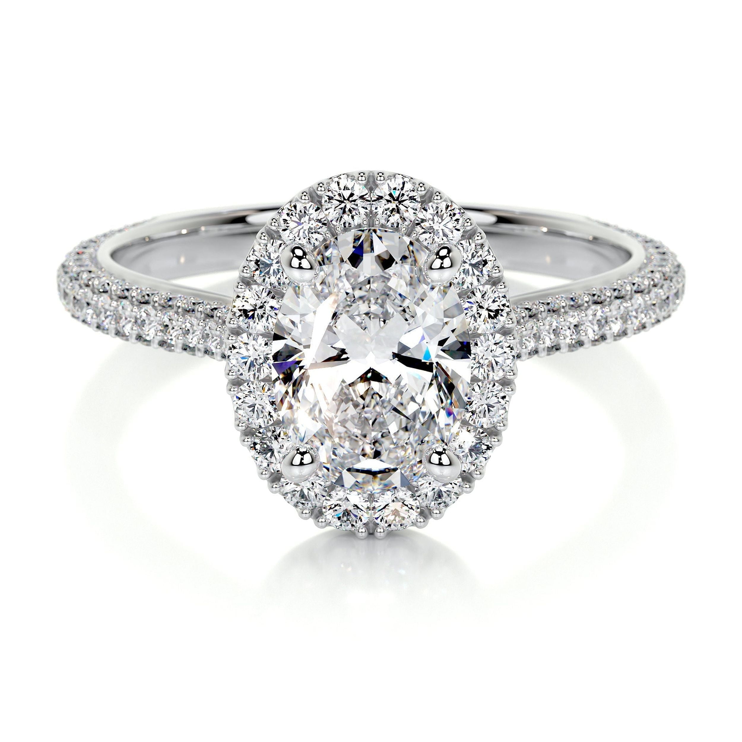 Edge Jewel 2.1 Ct Oval Cut Excellent Moissanite Ring For Women's - 14K ...