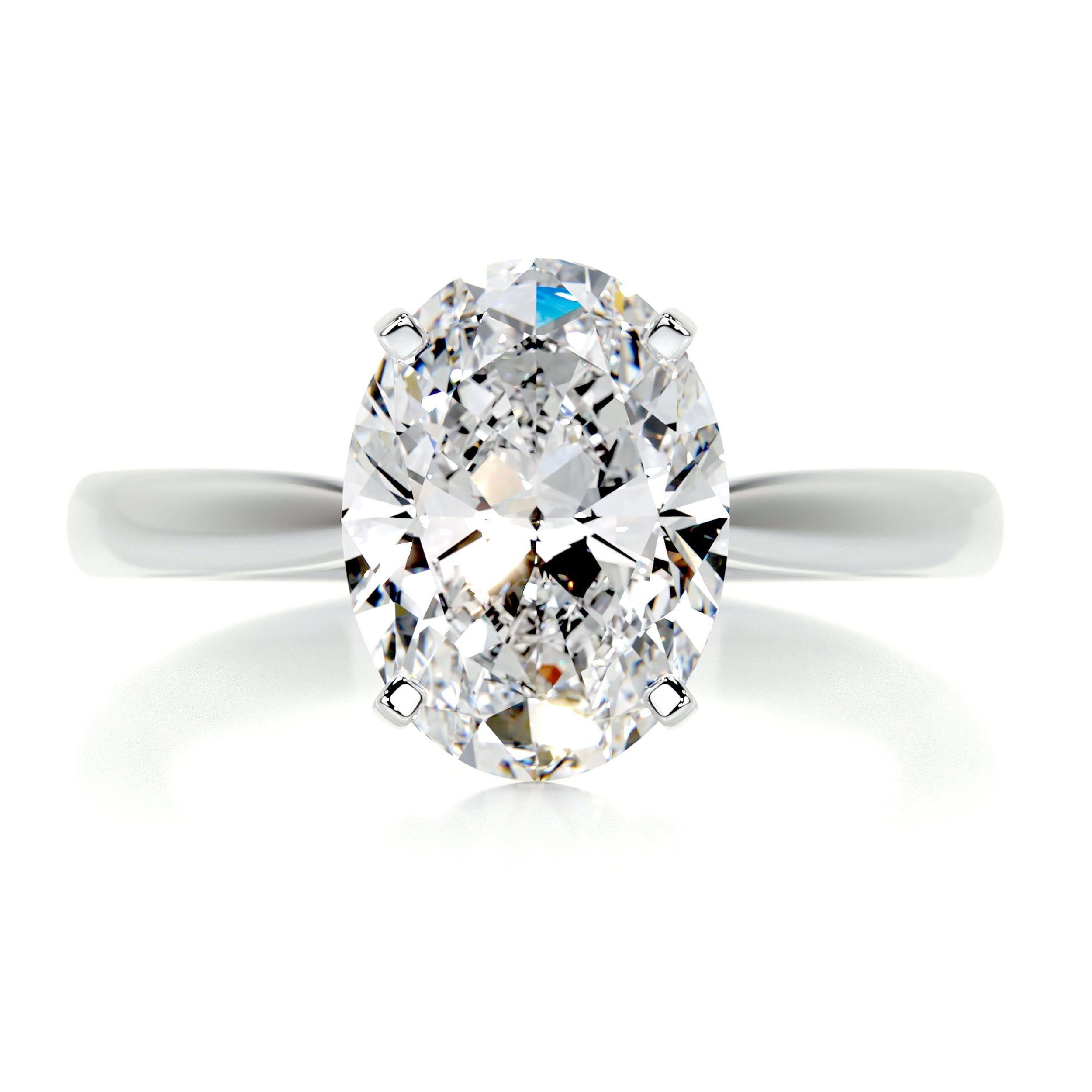 Edge Jewel 2.1 Ct Oval Cut Premium Moissanite Ring - Single Stone ...