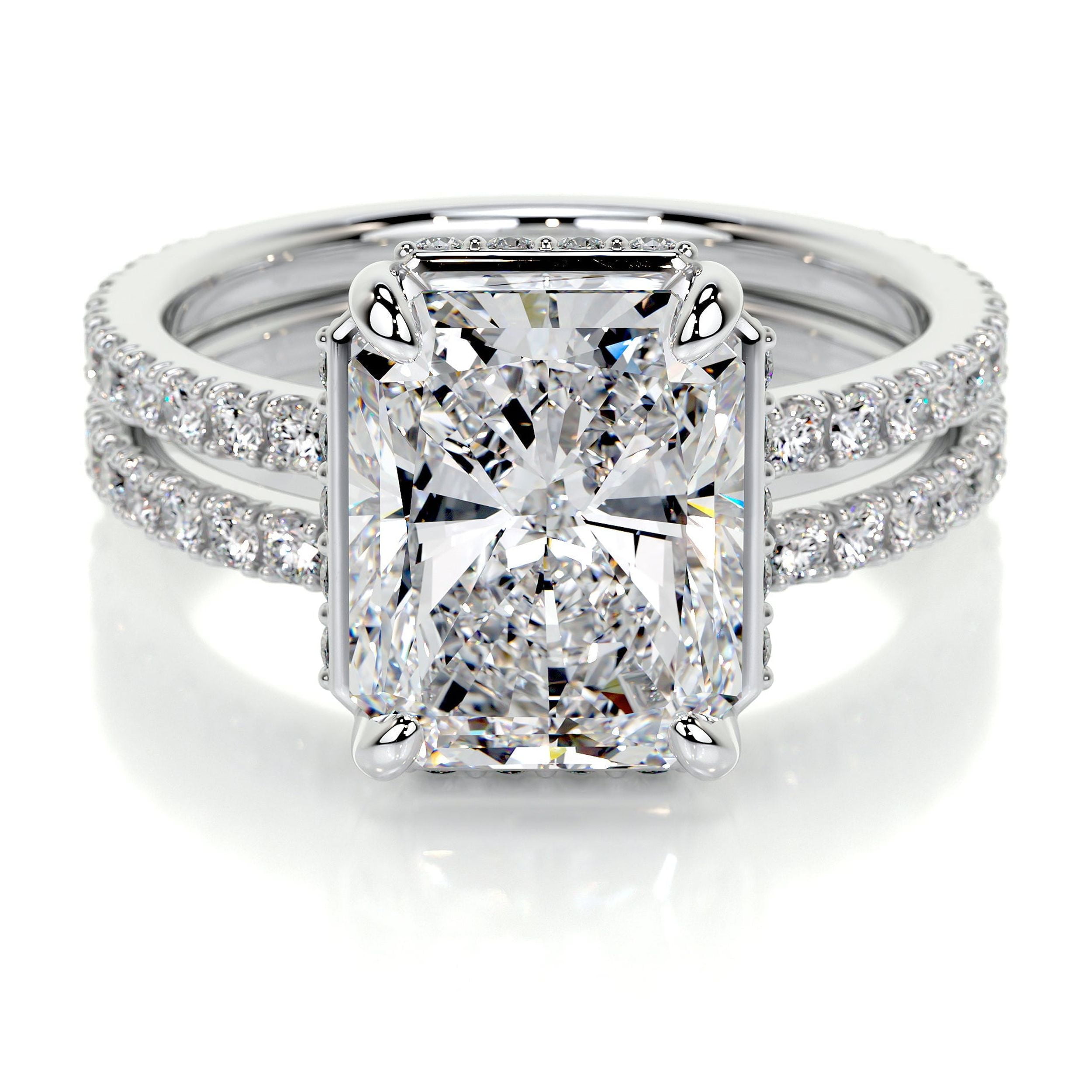 Edge Jewel 2.1 Ct Radiant Cut Hidden Halo Gorgeous Bezel Setting Ring ...